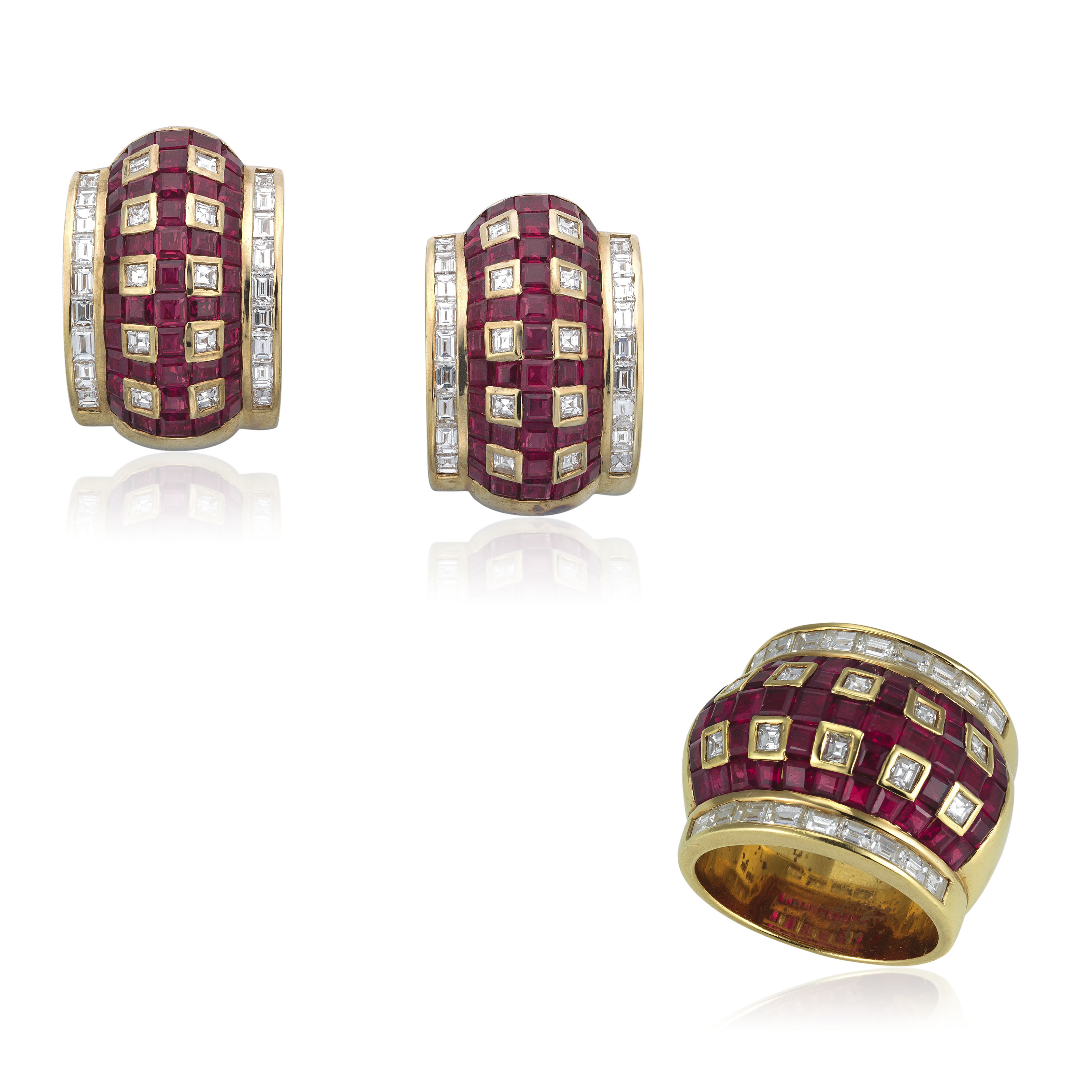 SET OF RUBY AND DIAMOND JEWELLERY, | Christie’s