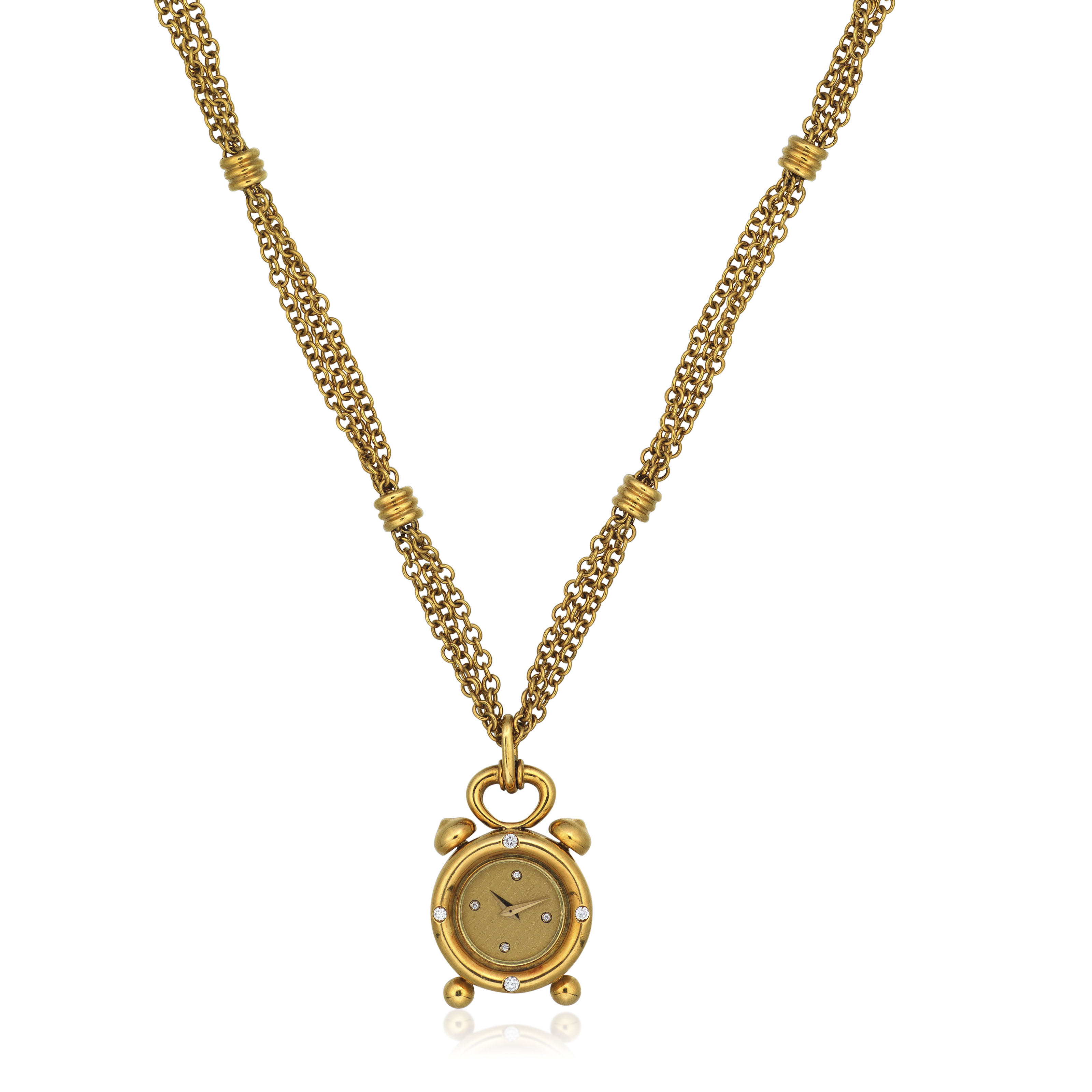 DIAMOND AND GOLD WATCH PENDANT NECKLACE, | Christie’s