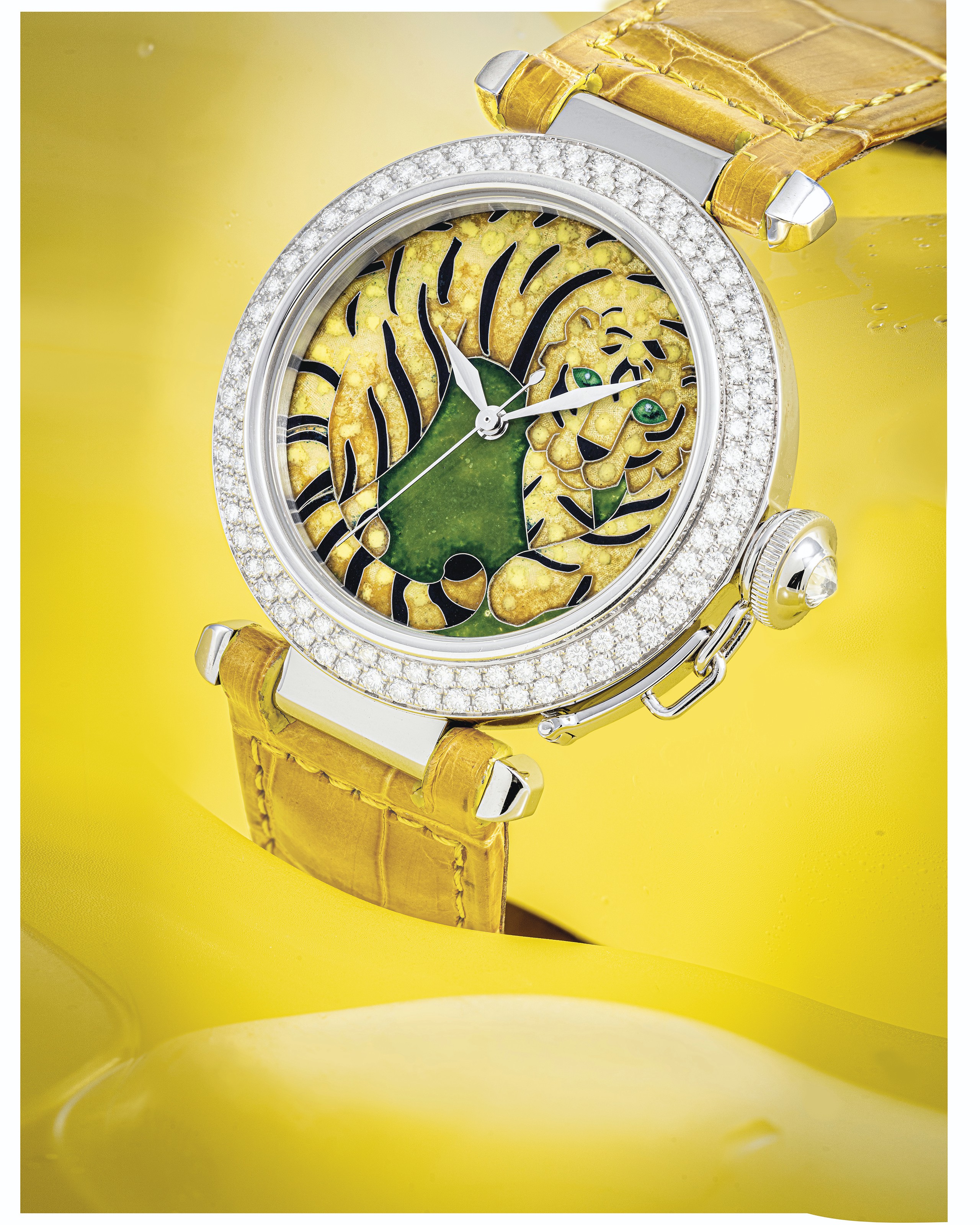 CARTIER. AN EXTREMELY RARE 18K WHITE GOLD AND DIAMOND-SET LIMITED ...