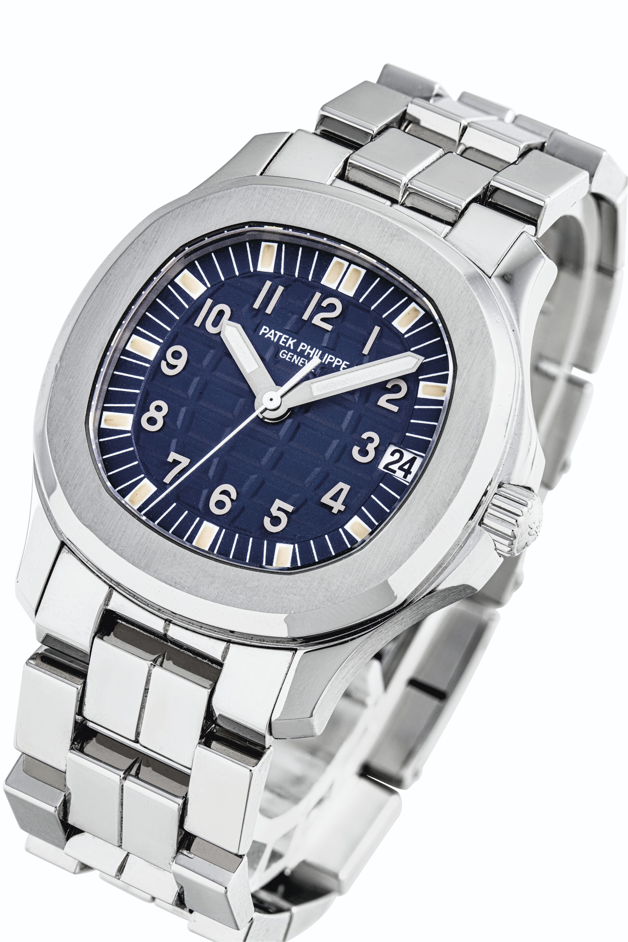 PATEK PHILIPPE. A STAINLESS STEEL LIMITED EDITION CUSHION-SHAPED ...