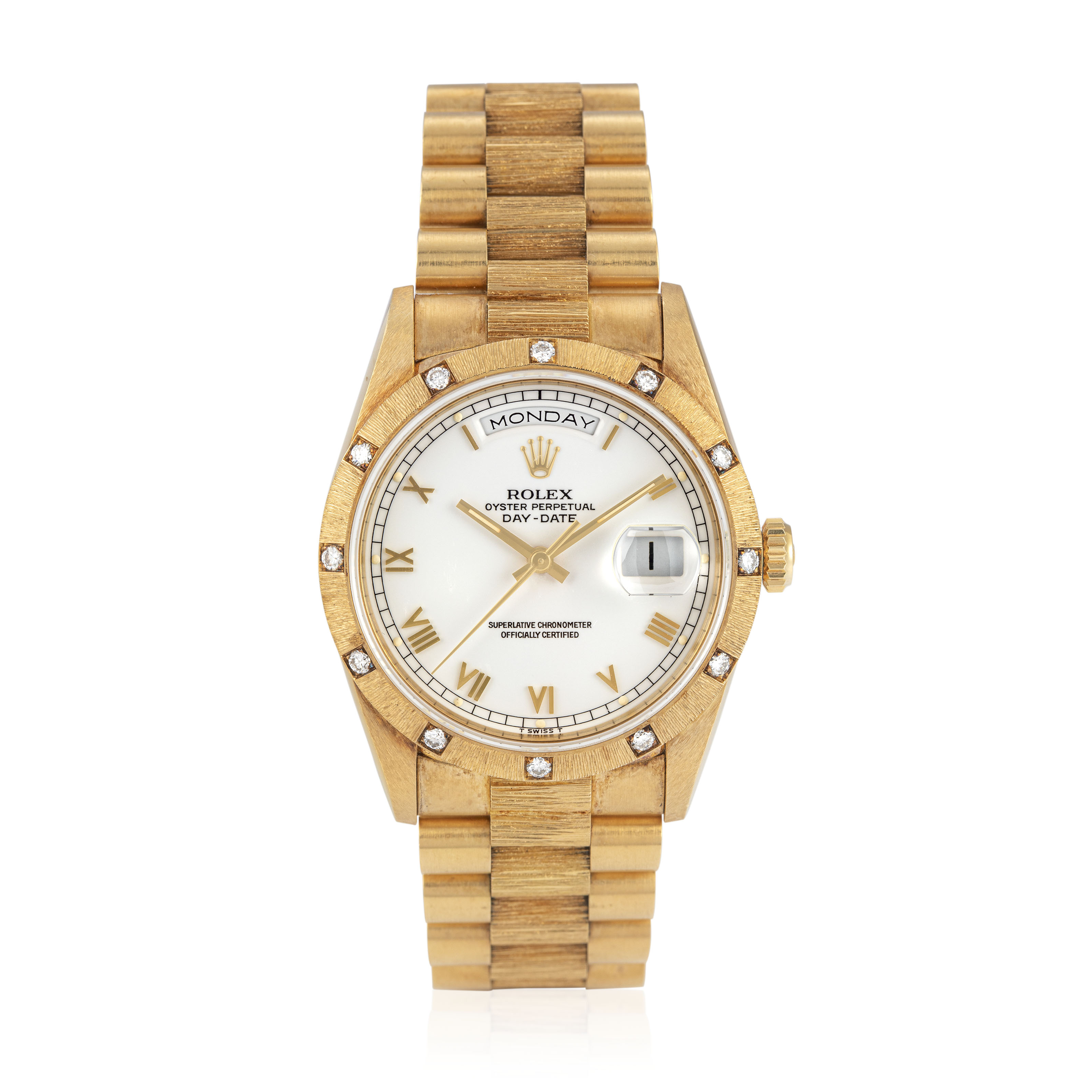 ROLEX, GOLD AND DIAMOND-SET DAY-DATE, REF. 18308, | Christie’s
