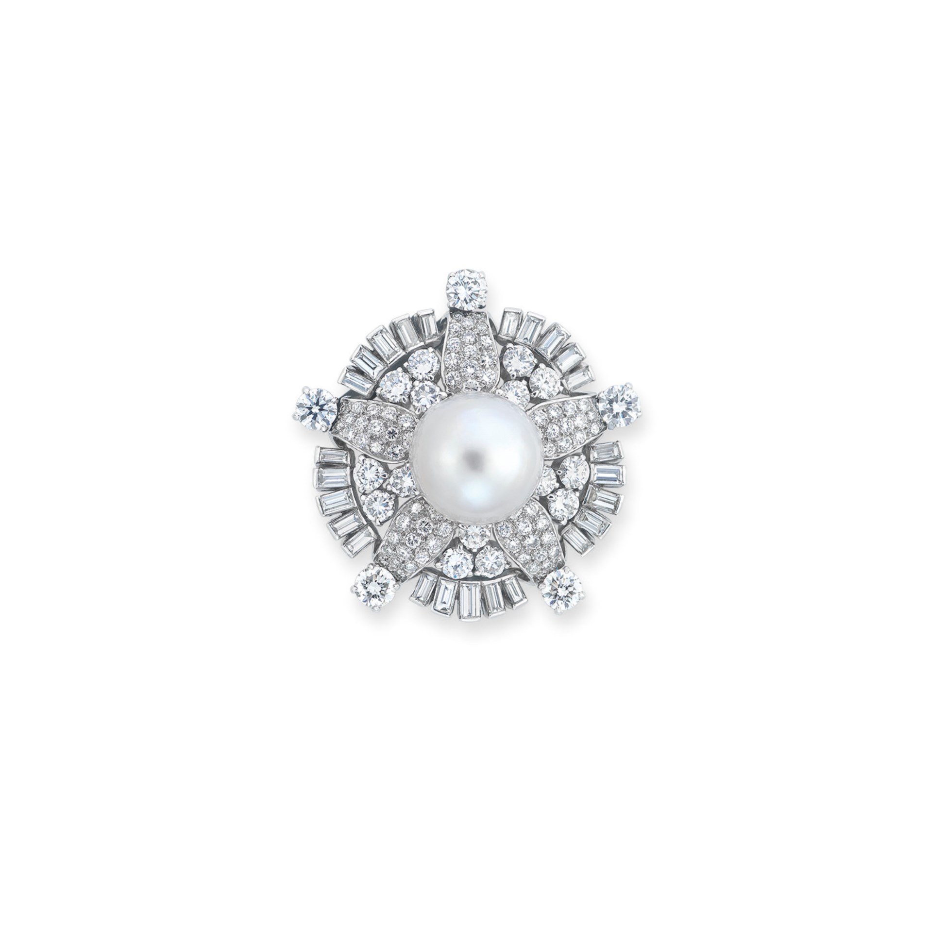 NATURAL PEARL AND DIAMOND BROOCH, BULGARI | Christie's