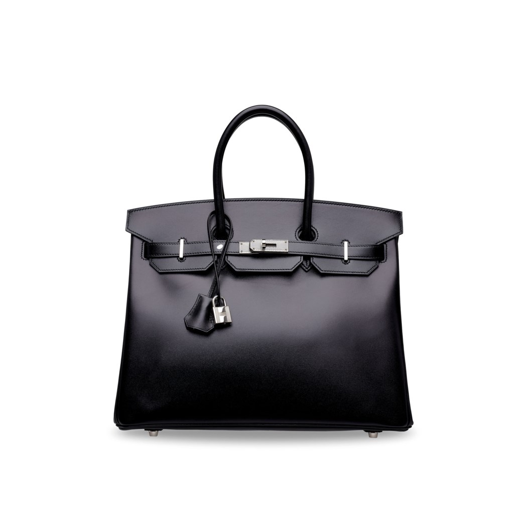 A LIMITED EDITION BLACK CALF BOX LEATHER BIRKIN 35 WITH GUILLOCHÉ ...