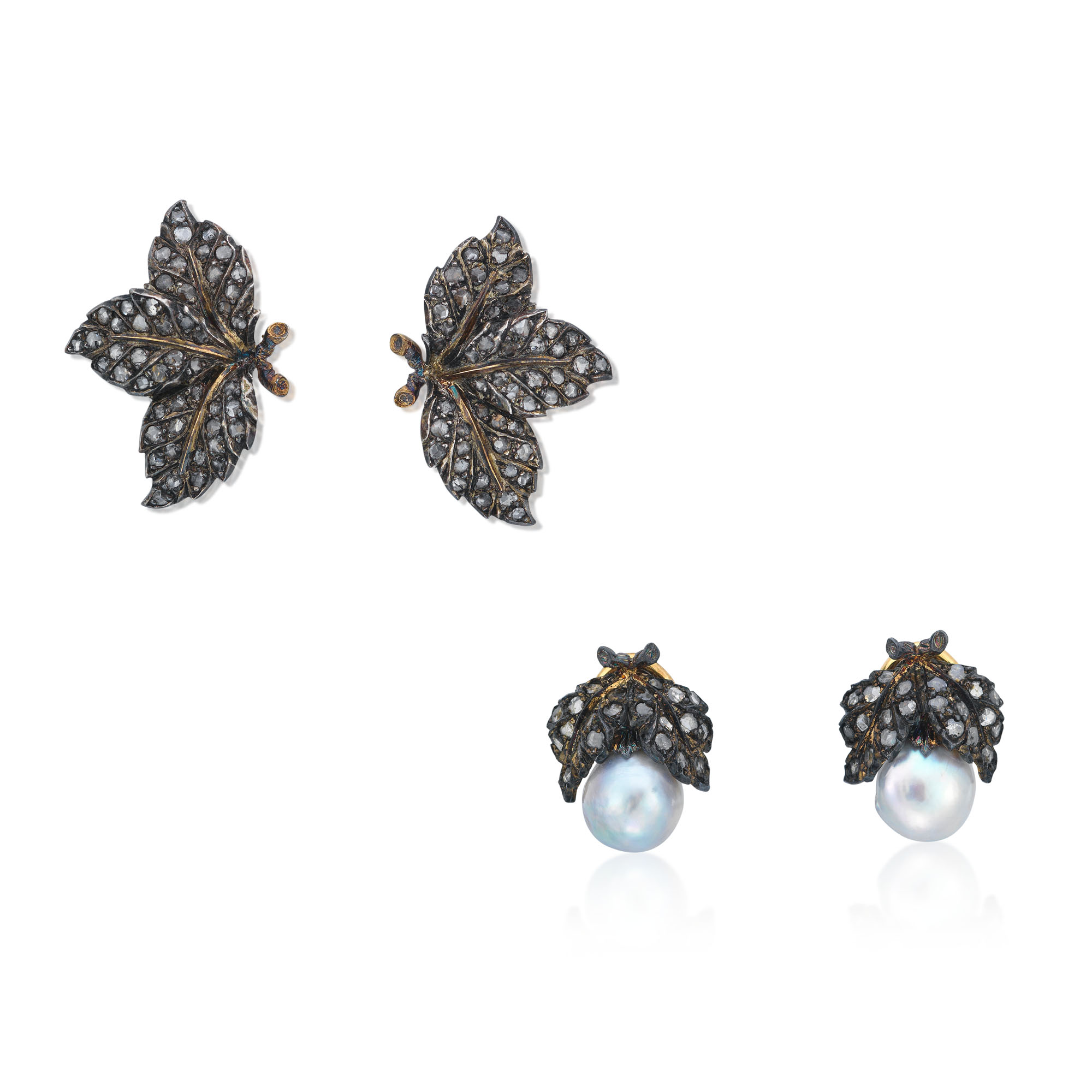 TWO PAIRS OF BUCCELLATI CULTURED PEARL AND DIAMOND EARRINGS, | Christie’s