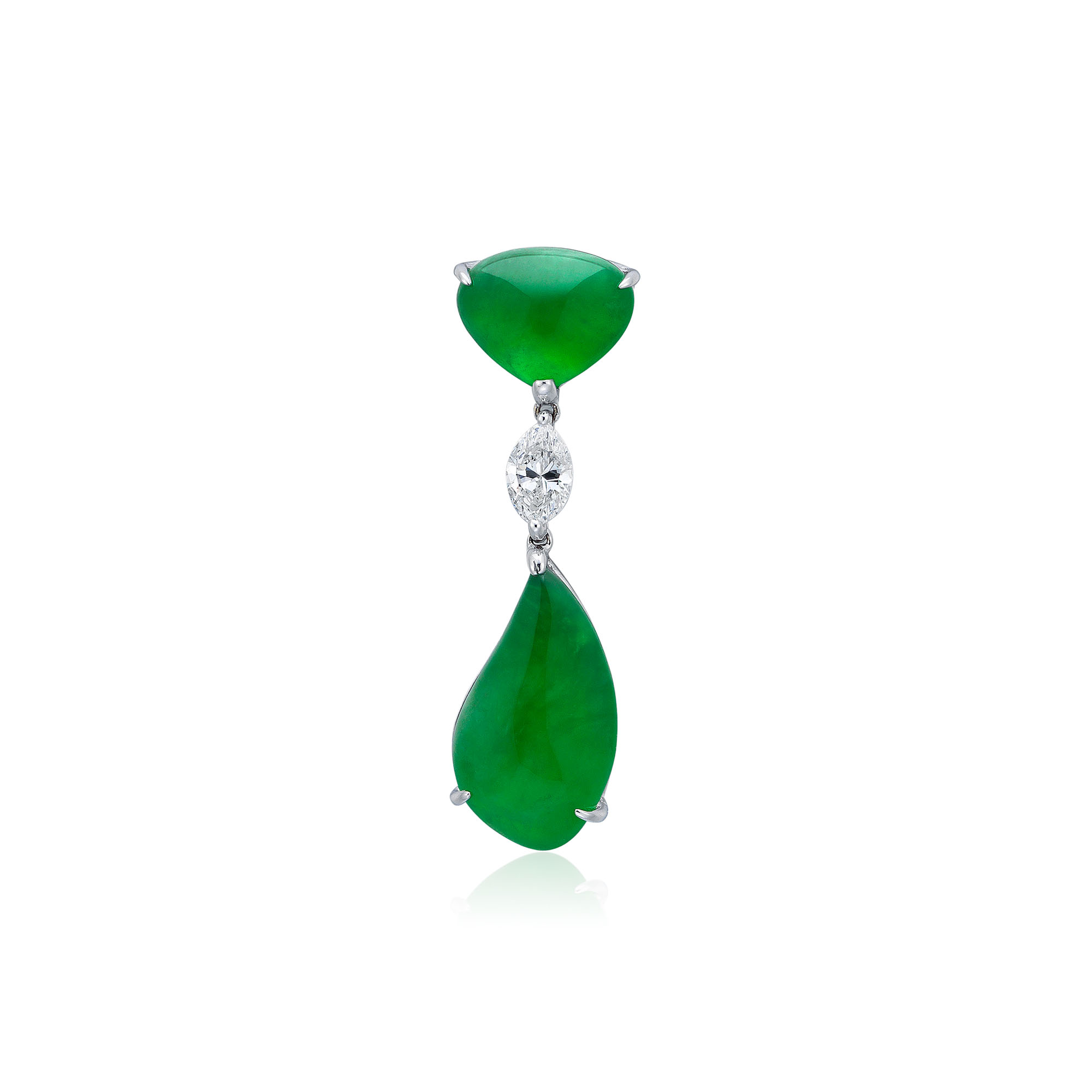 JADEITE AND DIAMOND PENDANT WITH REPORT, | Christie’s