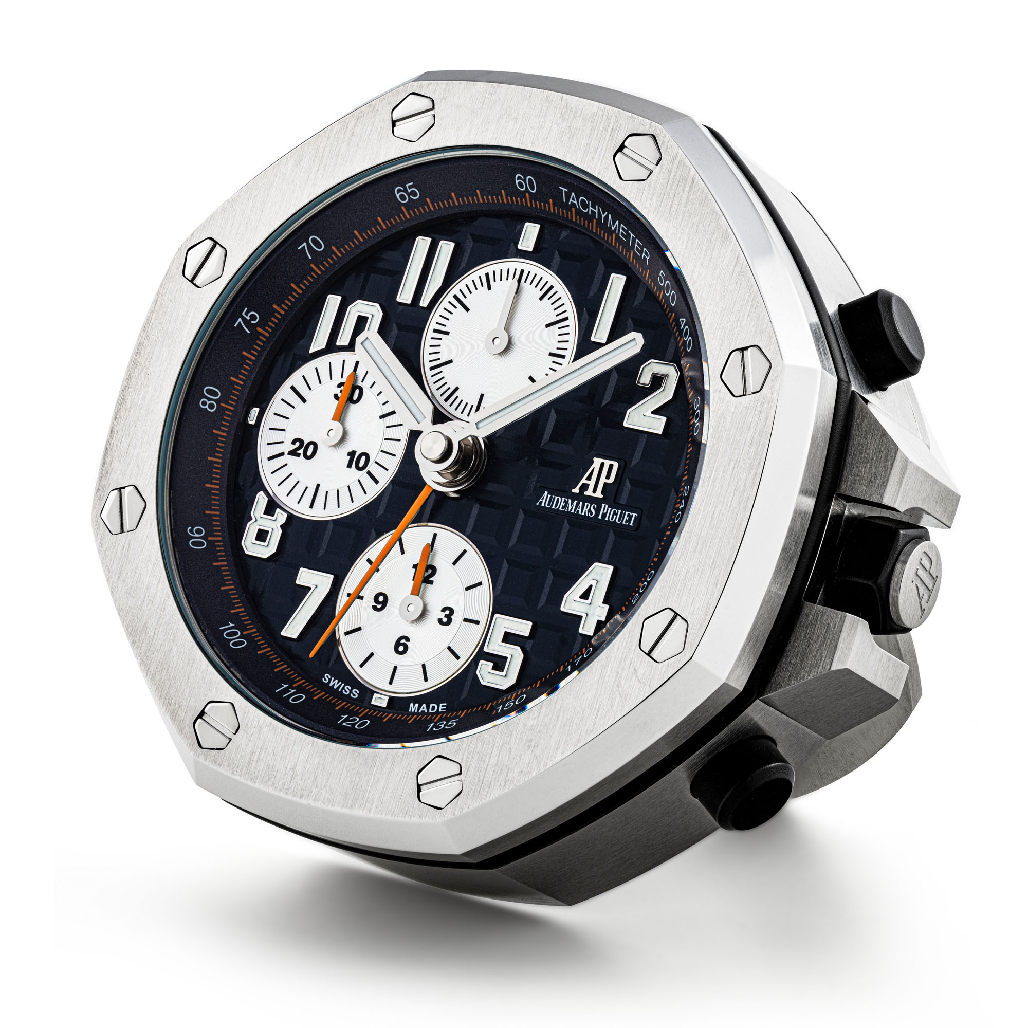 AUDEMARS PIGUET, STEEL ROYAL OAK OFFSHORE TABLE CLOCK, | Christie’s