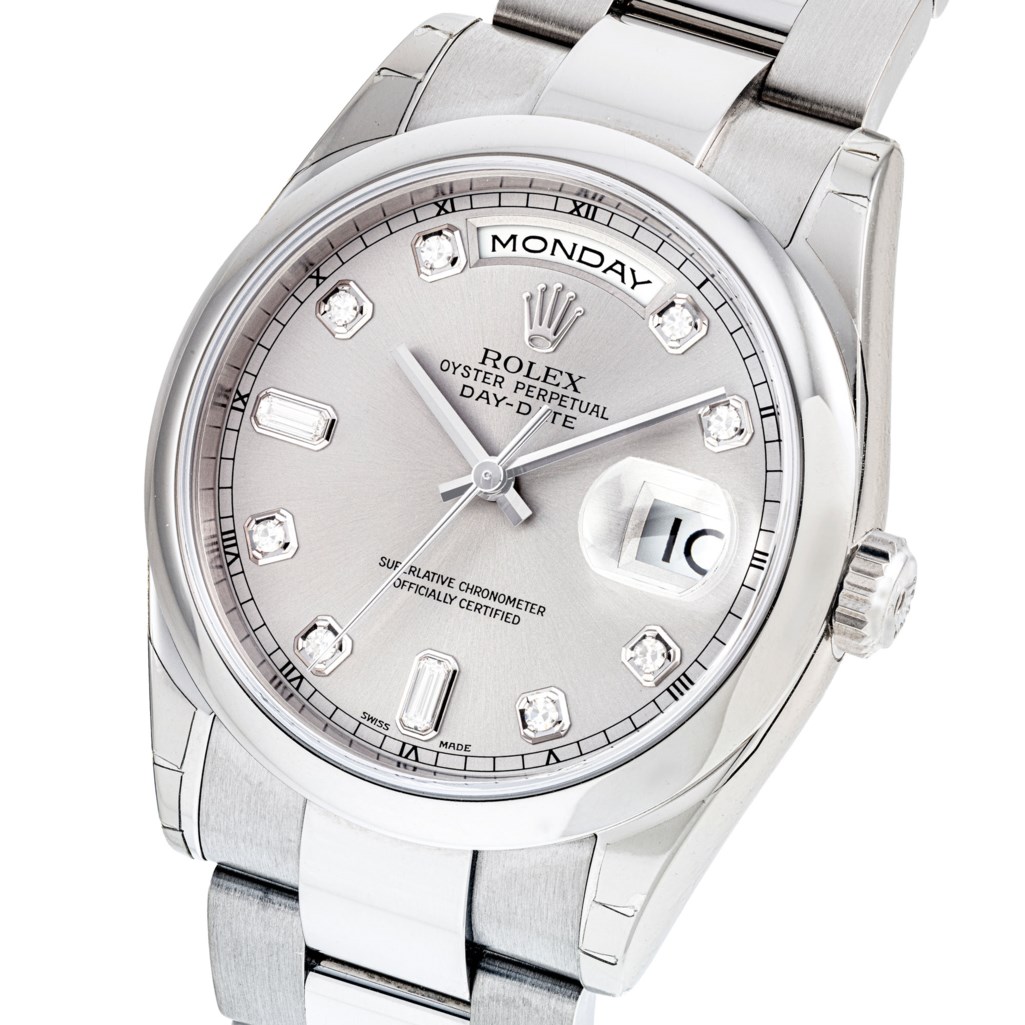 ROLEX, WHITE GOLD DAY-DATE, REF. 118209, | Christie’s