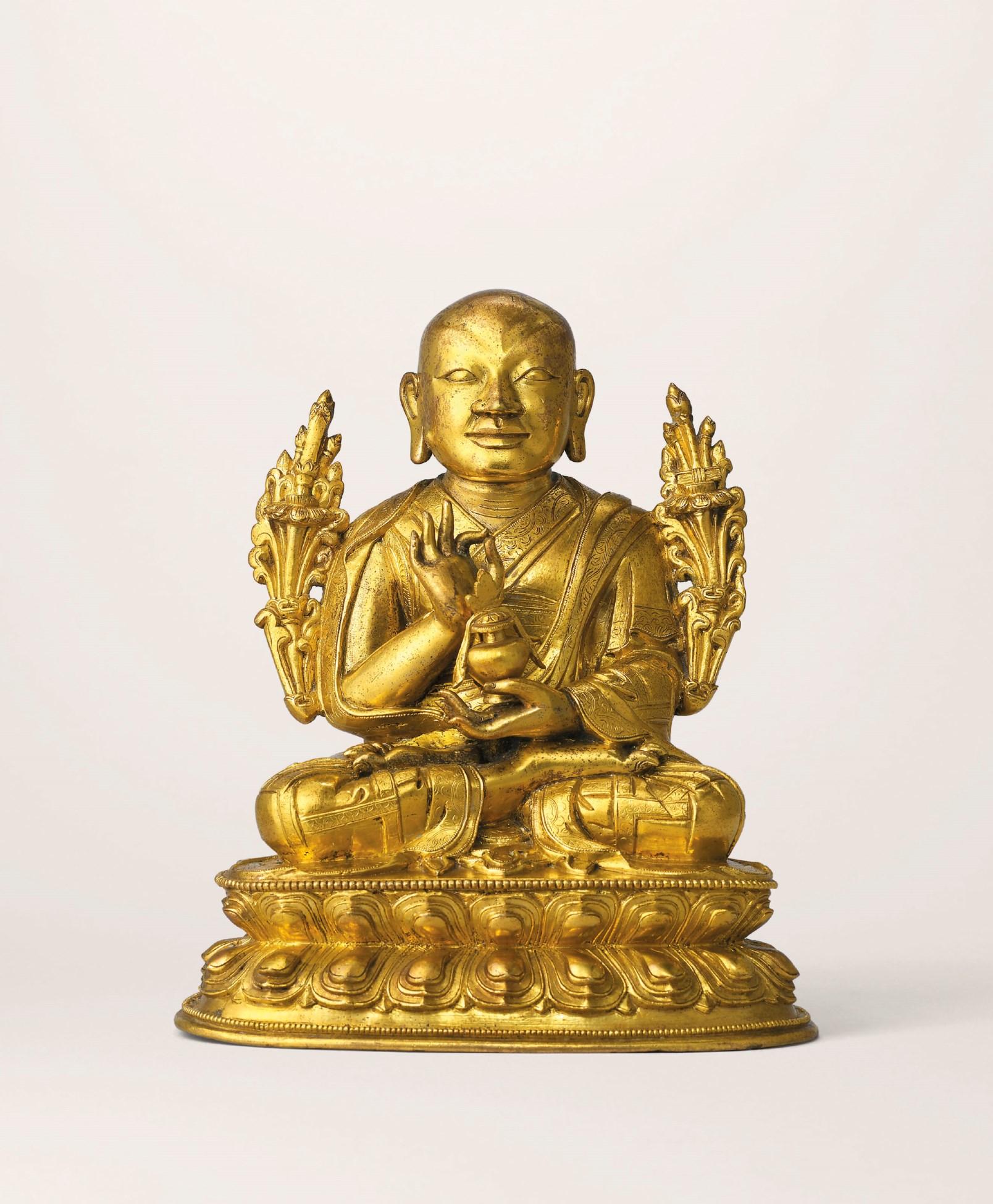 A GILT-BRONZE FIGURE OF ROLPE DORJE, INCISED QIANLONG WUXU CYCLICAL ...
