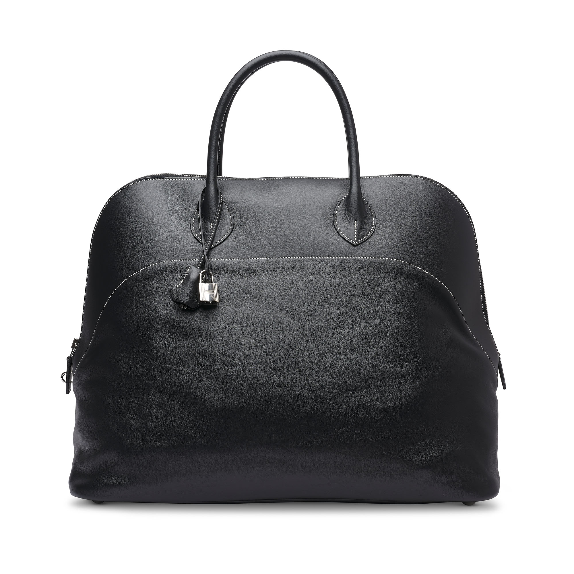 A BLACK SIKKIM LEATHER BOLIDE RELAX 45 WITH PALLADIUM HARDWARE, HERMÈS ...