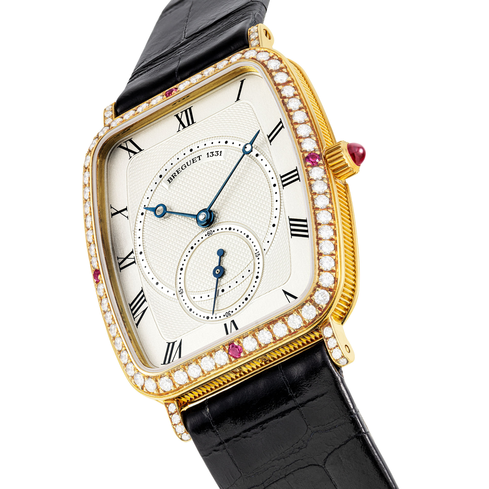 BREGUET, GOLD, DIAMONDS AND RUBIES RECTANGULAR, REF. 3491, | Christie’s