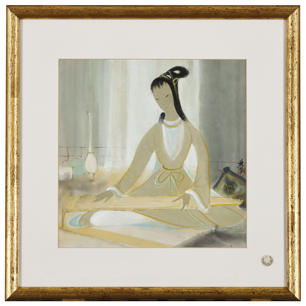 LIN FENGMIAN (1900-1991), Lady Playing Qin | Christie’s