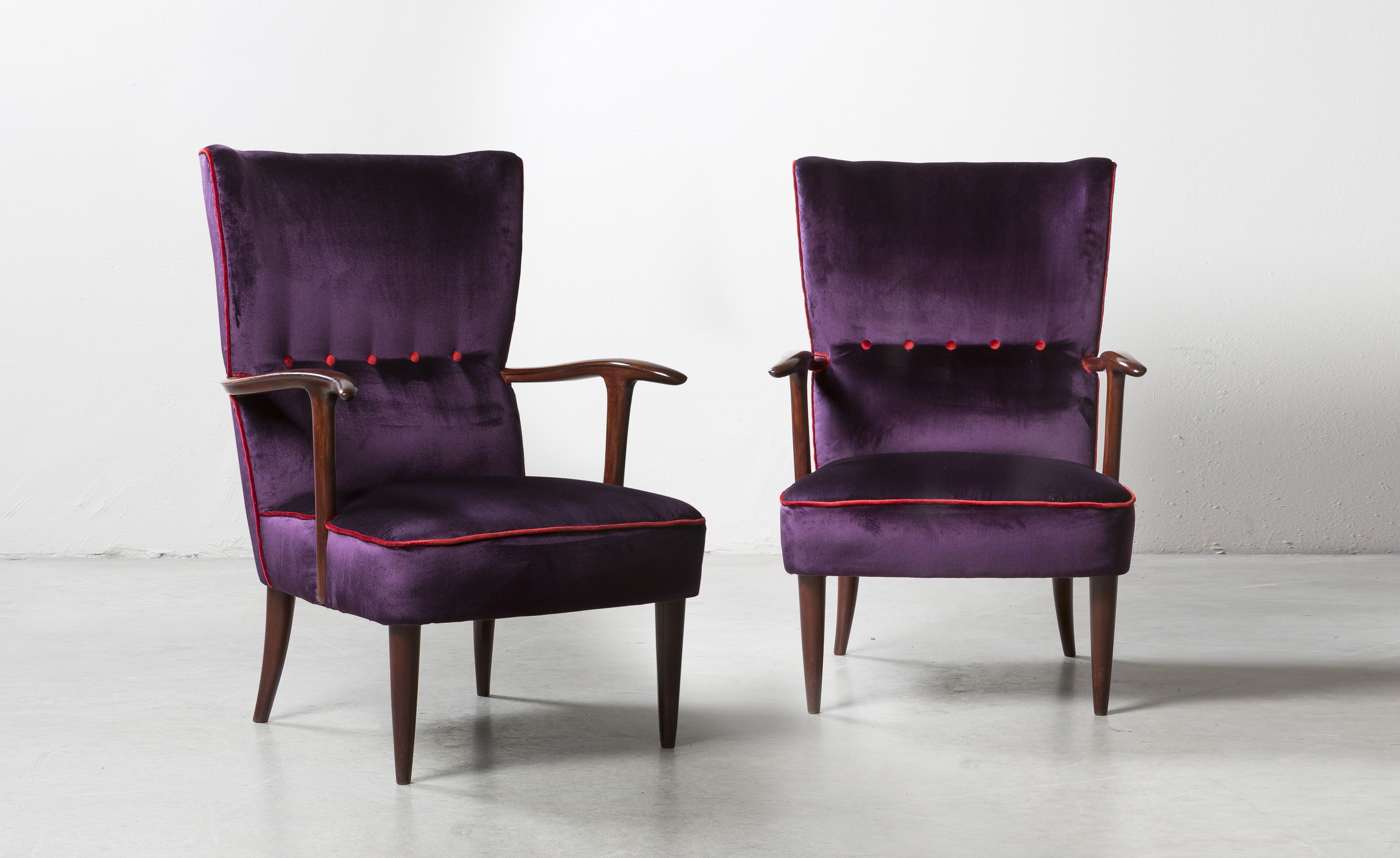 PAOLO BUFFA , ATTRIBUTED TO, A pair of open armchairs, circa 1955 ...