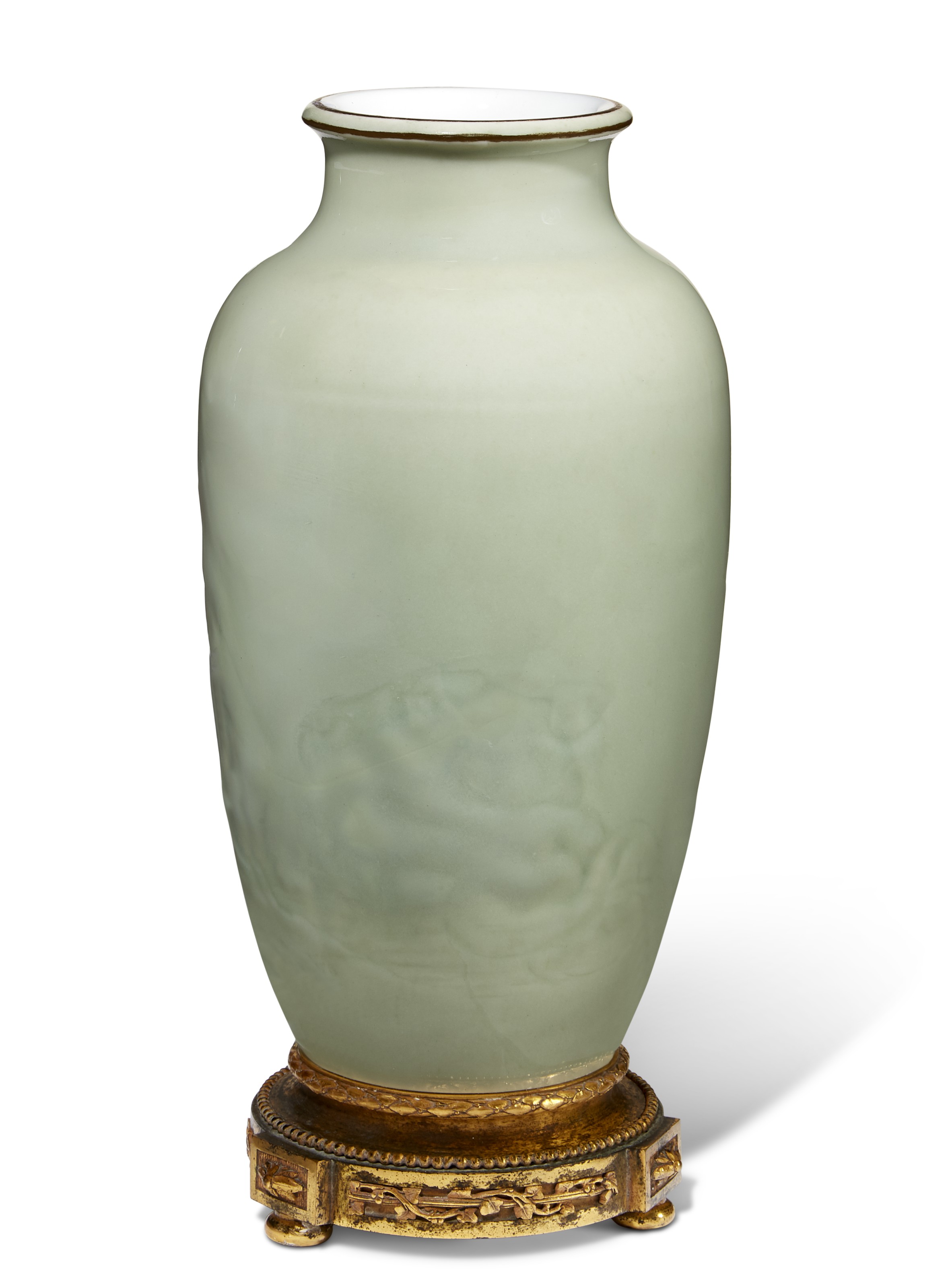 AN ORMOLU-MOUNTED SEVRES PORCELAIN CELADON-GROUND VASE DESIGNED BY ...