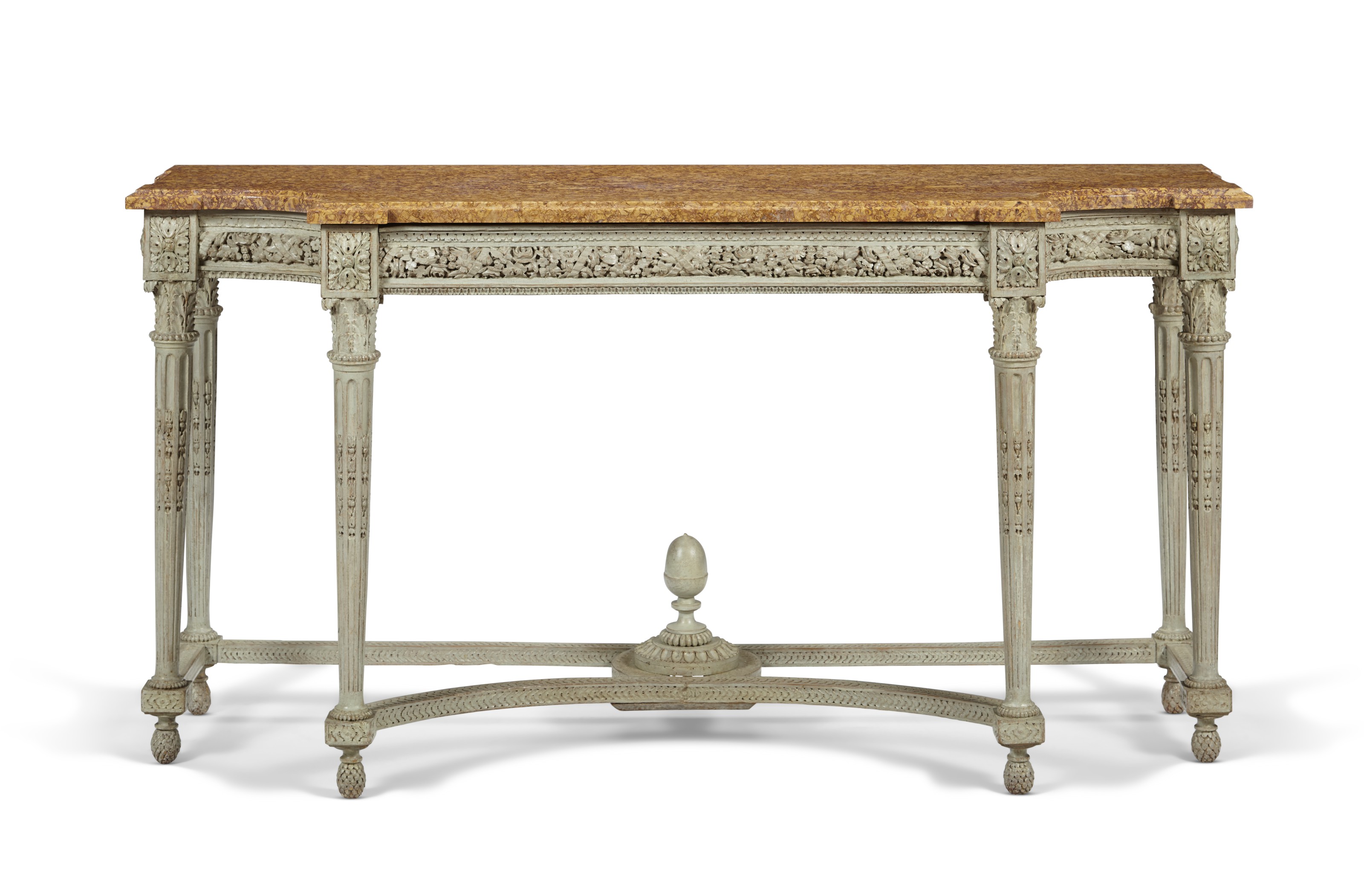A LOUIS XVI BLUE-PAINTED CONSOLE TABLE, POSSIBLY SOUTHERN FRENCH, CIRCA ...