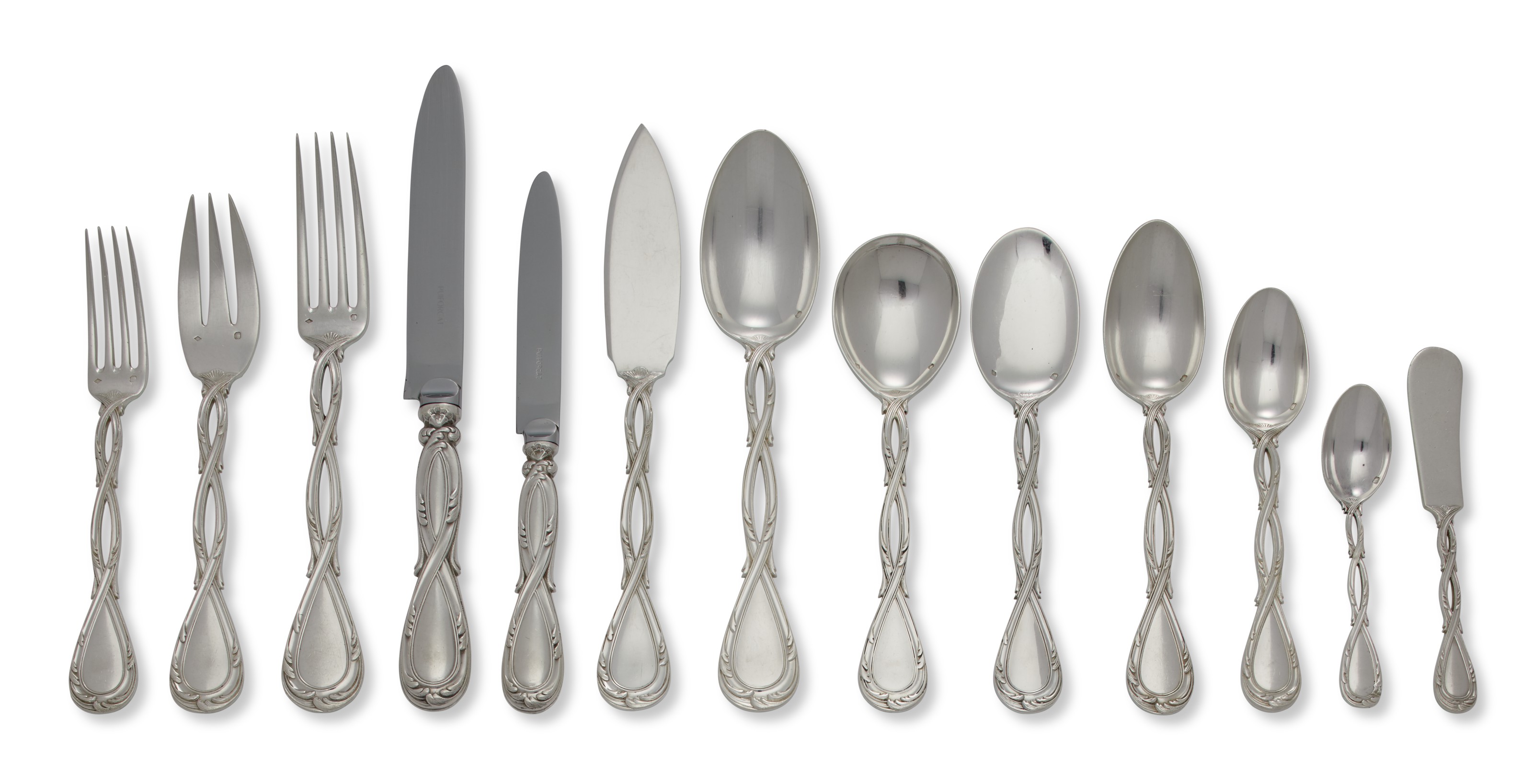 A FRENCH SILVER FLATWARE SERVICE, MARK OF PUIFORCAT, PARIS, 20TH ...