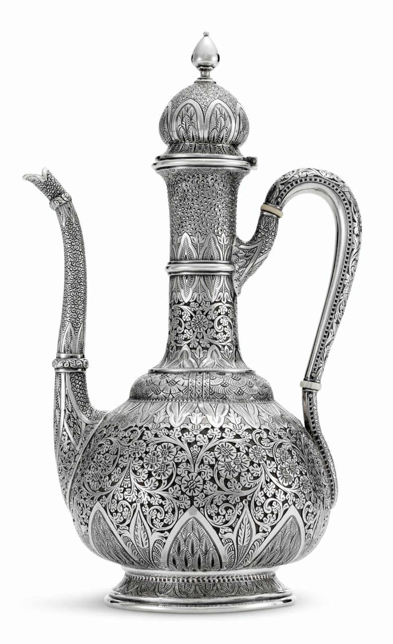 AN AMERICAN SILVER TURKISH COFFEE POT