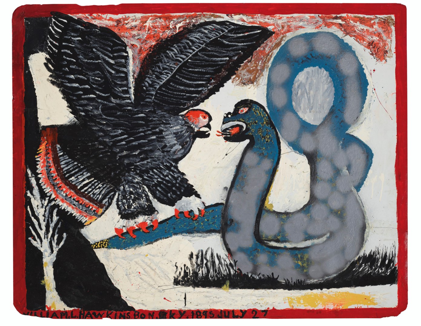William Hawkins (1895-1990), Eagle and Serpent, circa 1982 | Christie's