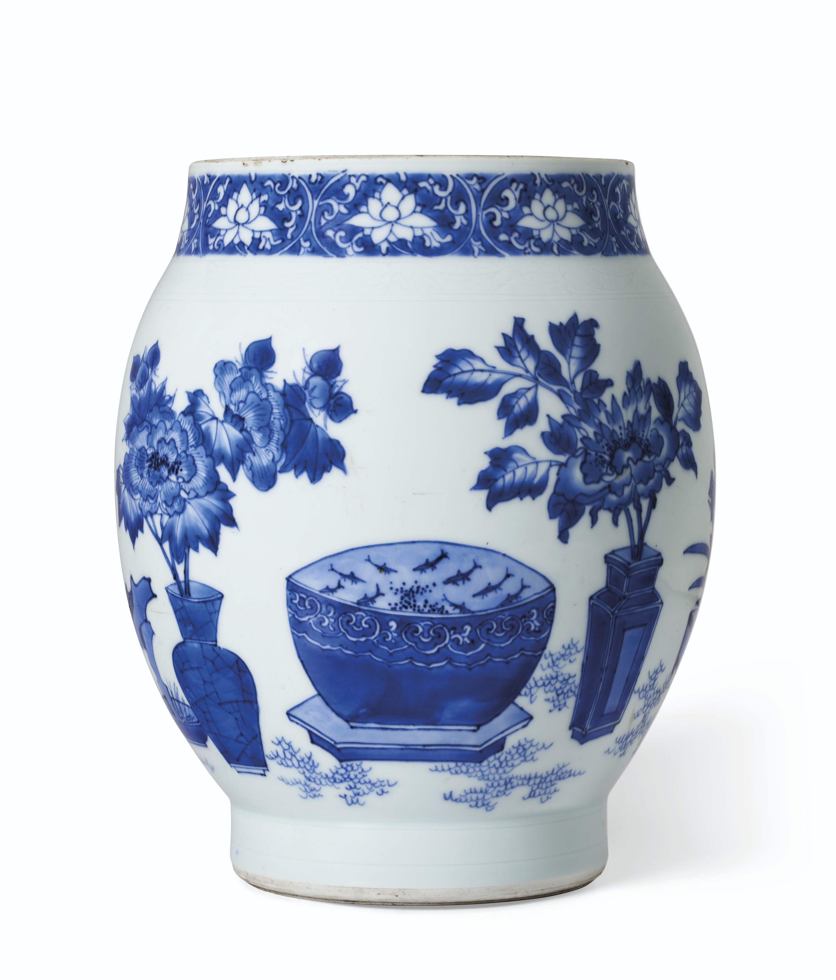 A RARE BLUE AND WHITE OVOID JAR, CHONGZHEN PERIOD (1628-1644) | Christie’s