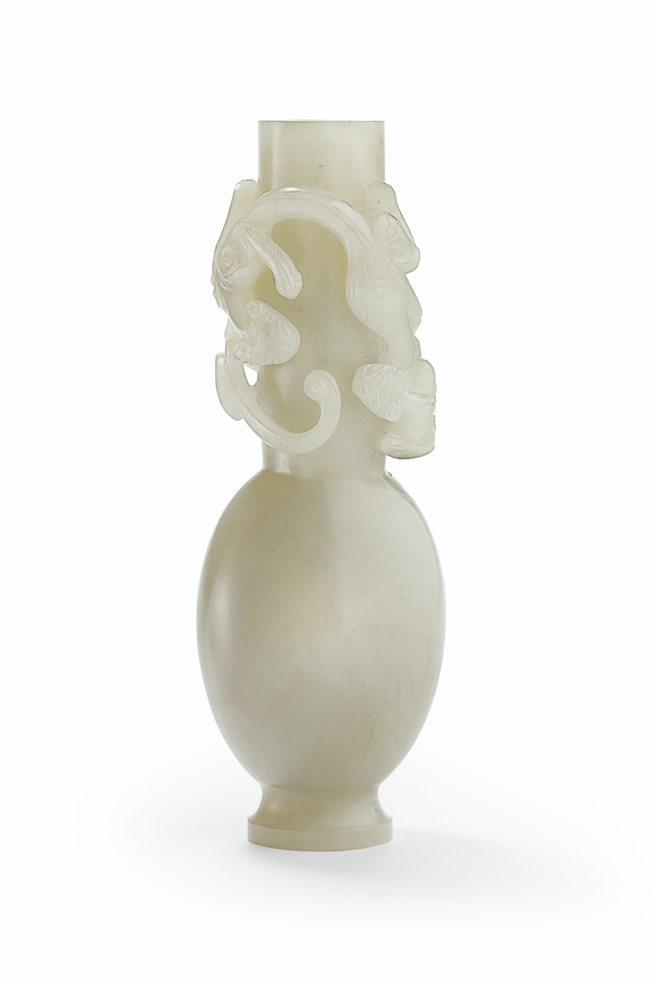 A SMALL PALE BEIGE-WHITE JADE VASE, 18TH CENTURY | Christie’s