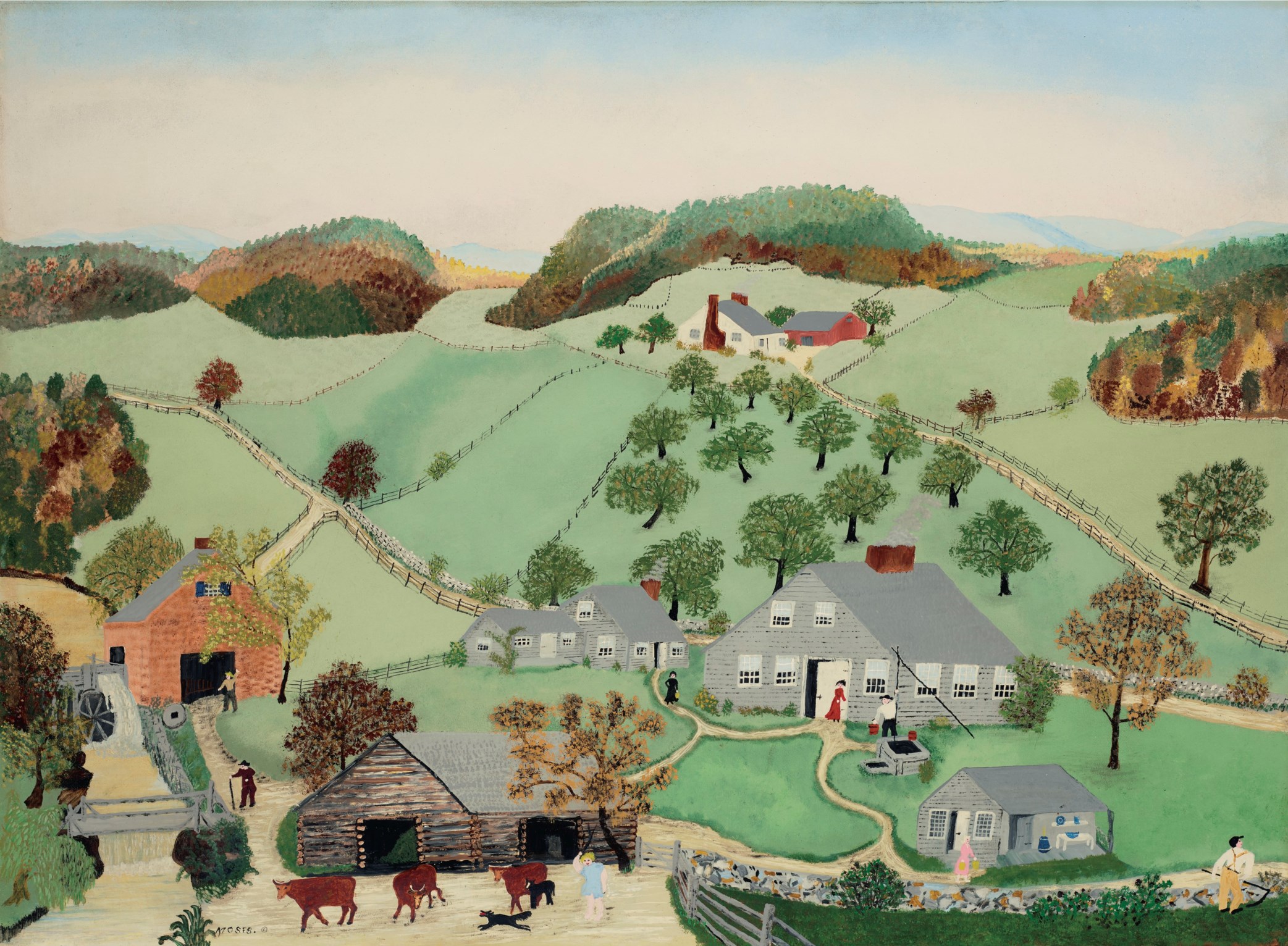 Grandma Moses (1860-1961), The Old Oaken Bucket in 1800 | Christie's