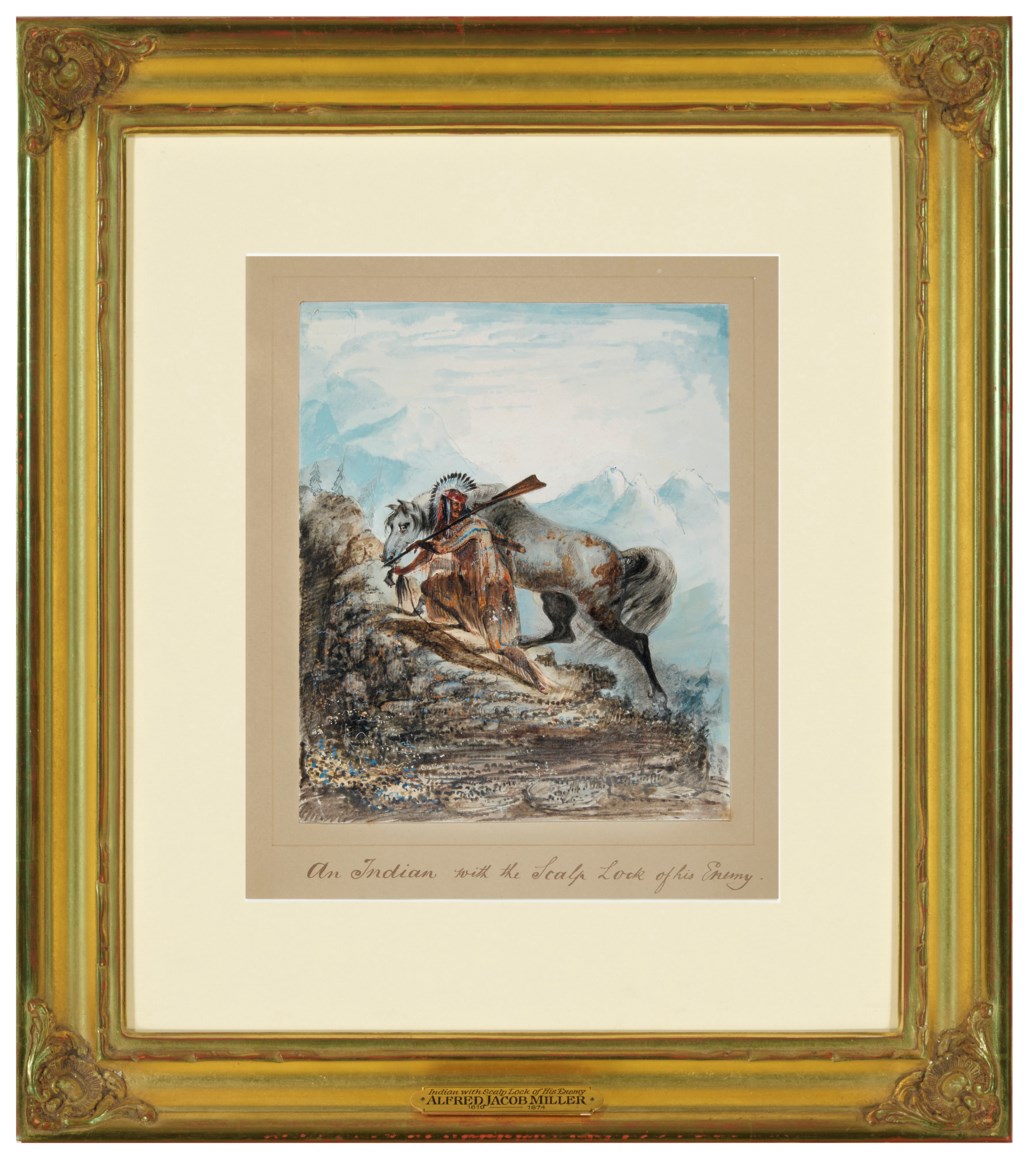 Alfred Jacob Miller (1810-1874), An Indian With the Scalp Lock of His ...