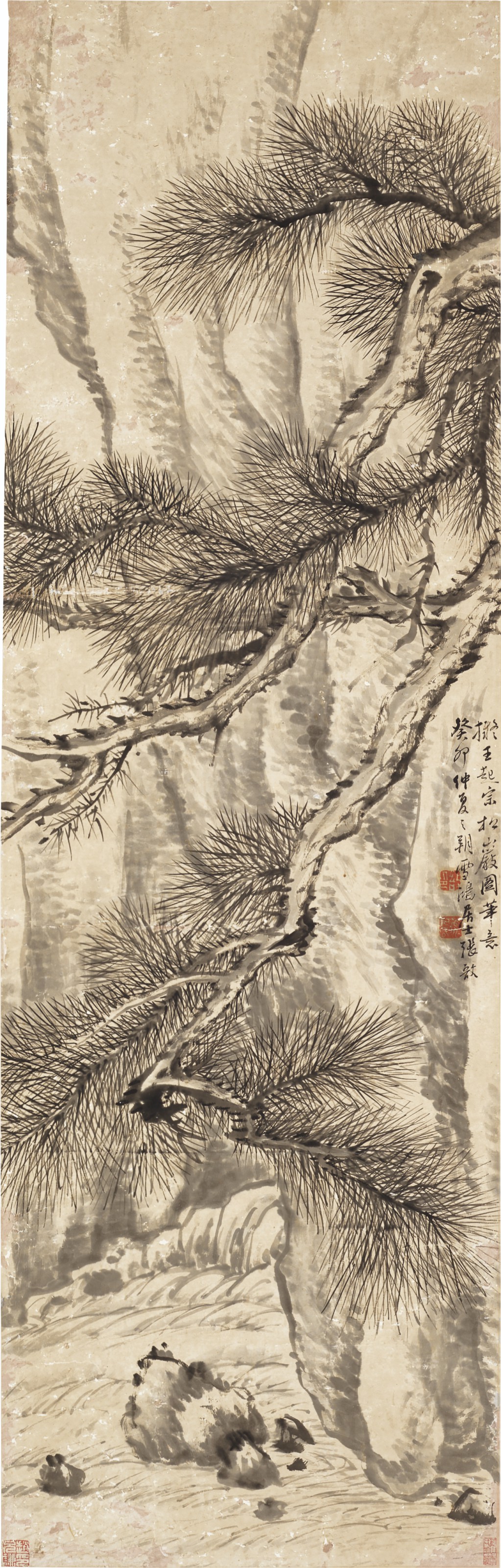 ZHANG YU (1734-1803), Pine and Cliff | Christie’s