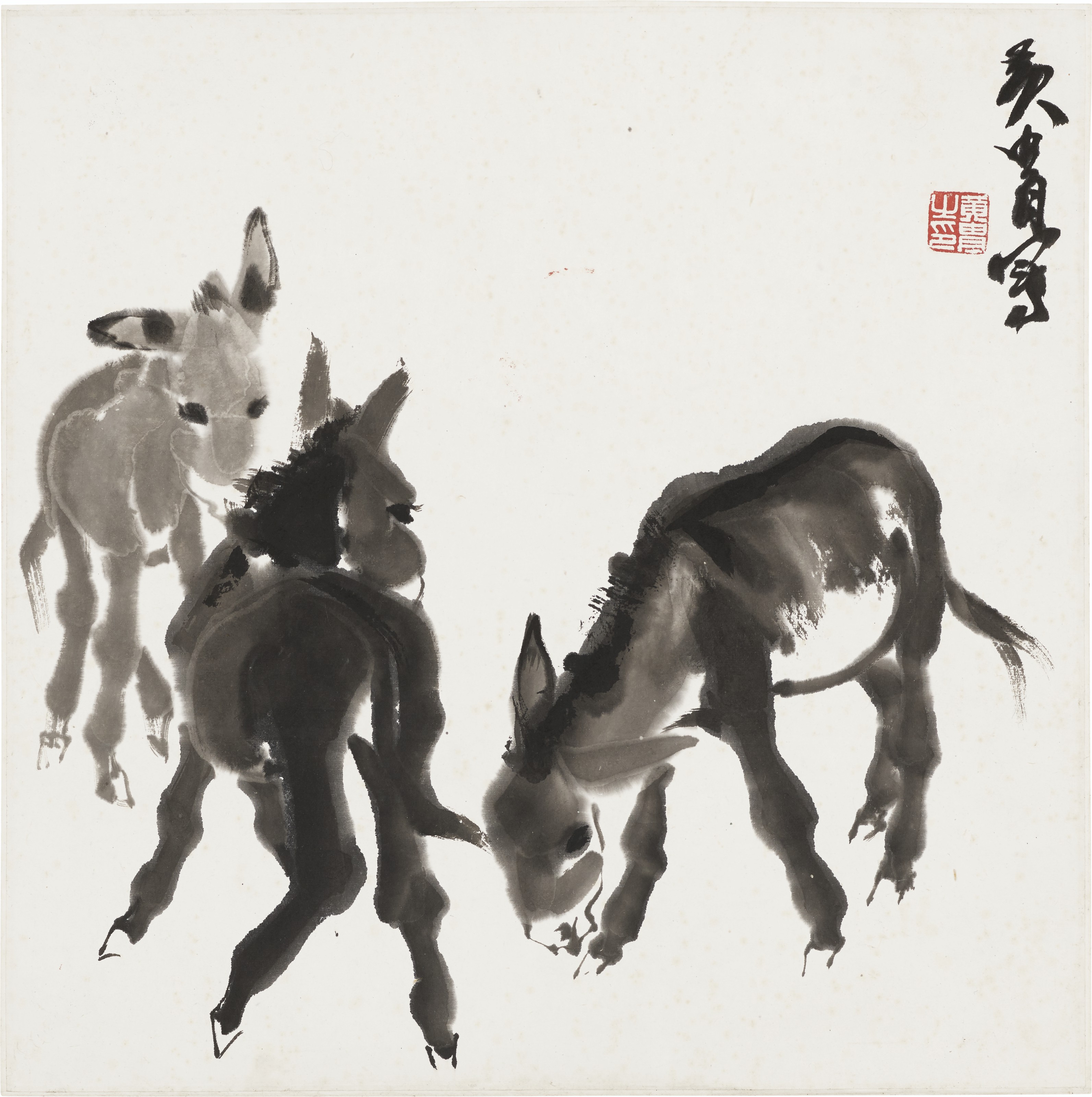 HUANG ZHOU (1925-1997), Donkeys | Christie’s