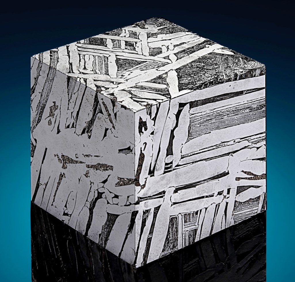 SEYMCHAN PALLISITIC IRON METEORITE CUBES — CRYSTALLINE STRUCTURE ...