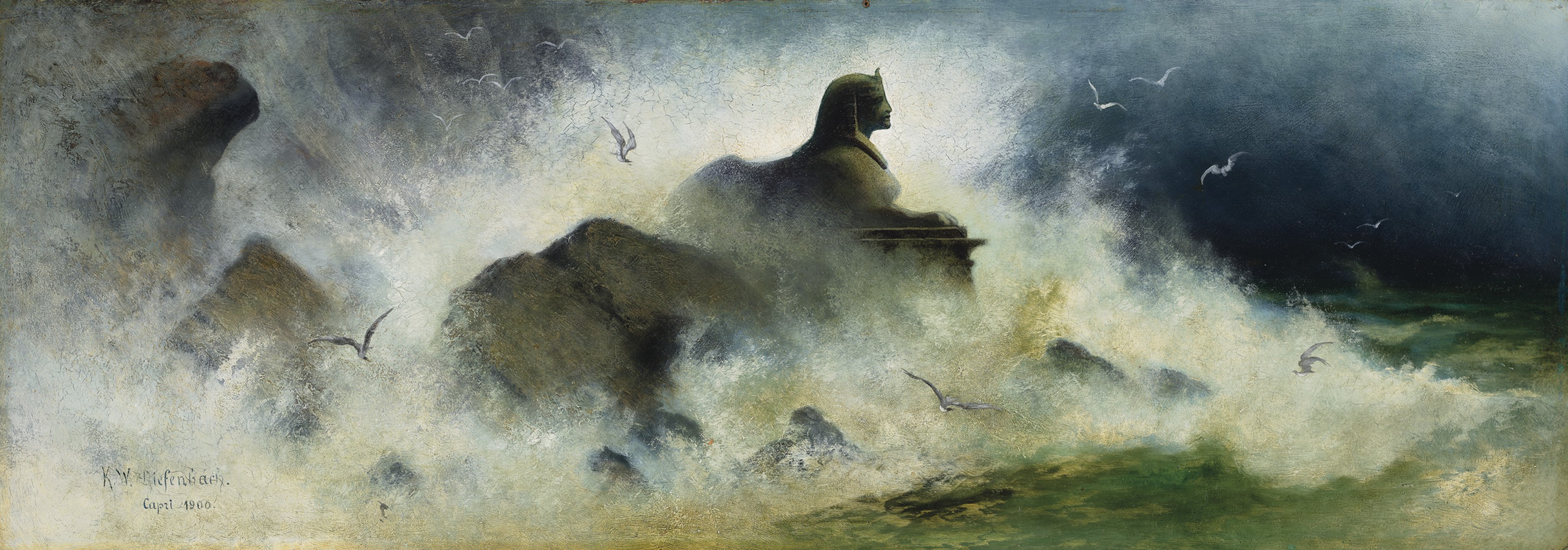 Karl Wilhelm Diefenbach (German, 1851-1913), Sphinx by the Sea | Christie’s
