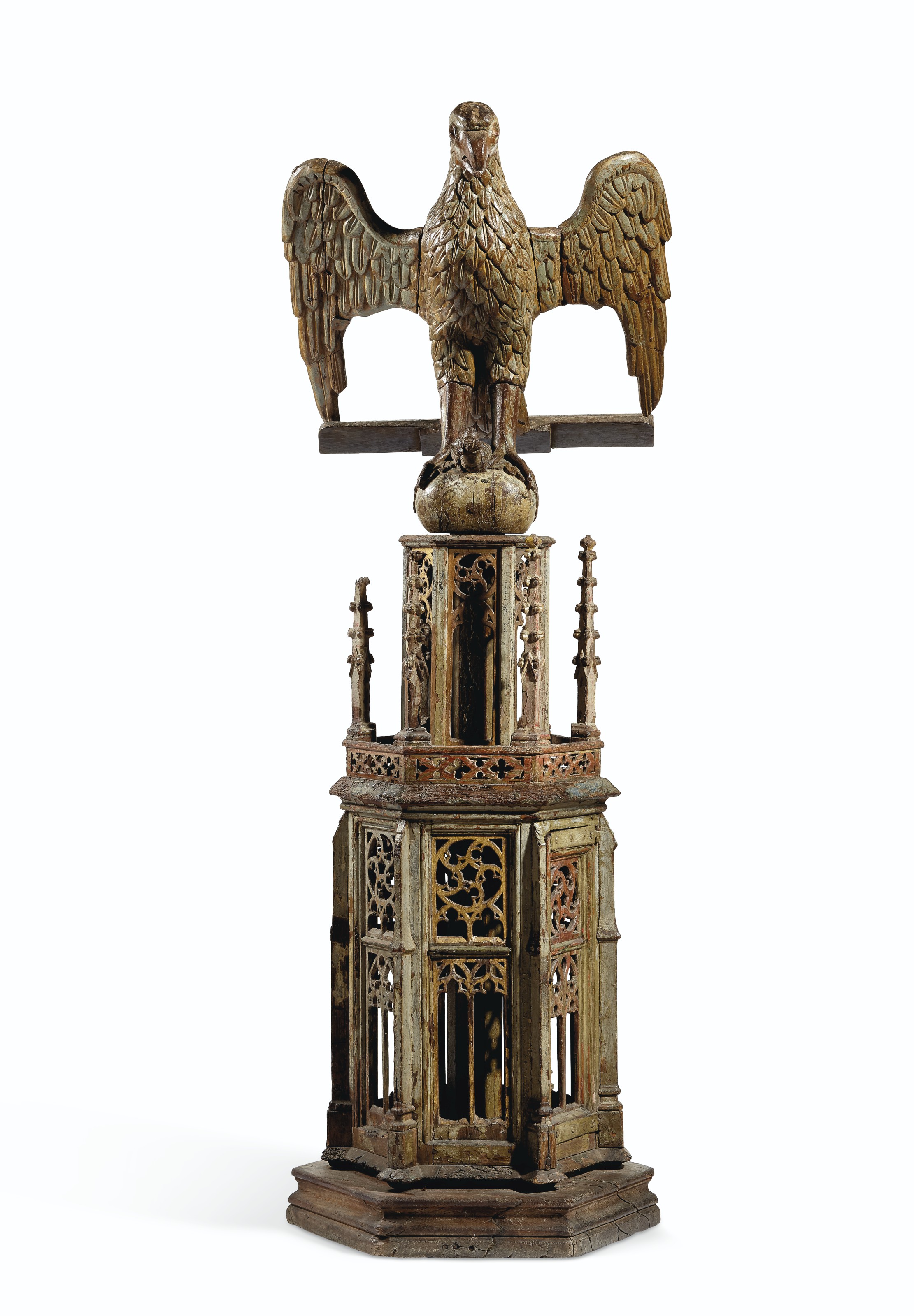 FLEMISH, LATE 15TH CENTURY AND LATER, A GILTWOOD LECTURN IN THE FORM OF ...