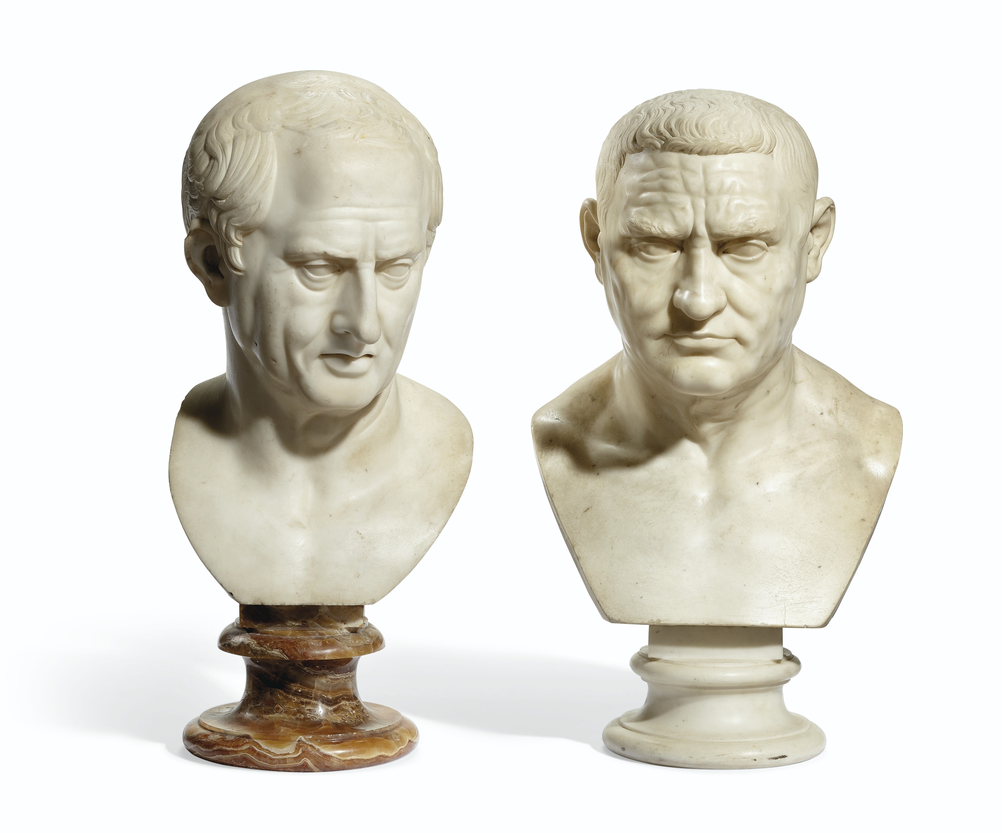ITALIAN, LATE 18TH/19TH CENTURY, A PAIR OF WHITE MARBLE BUSTS | Christie’s