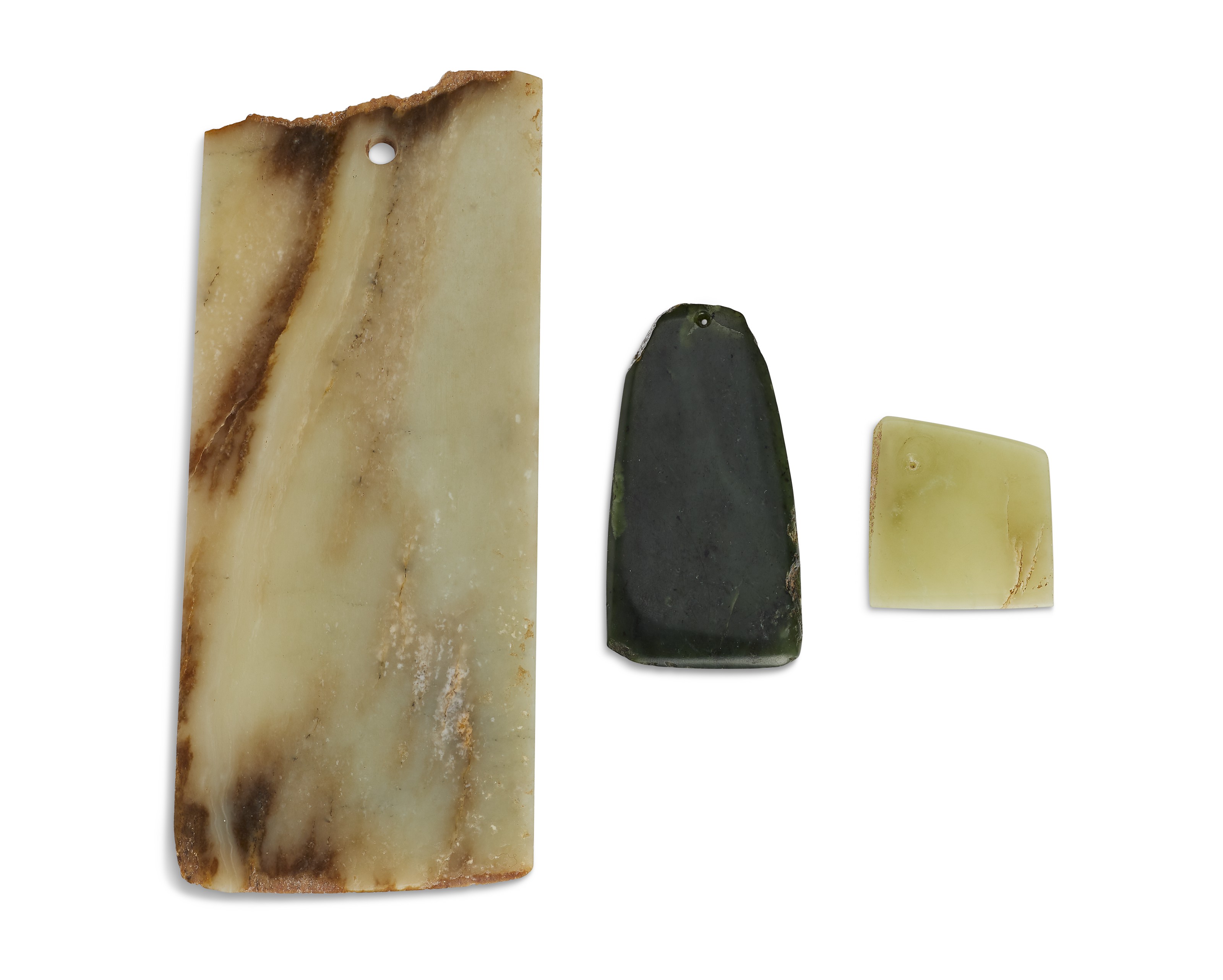 THREE JADE FRAGMENTS, NORTHWEST CHINA, 2ND MILLENNIUM BC | Christie’s