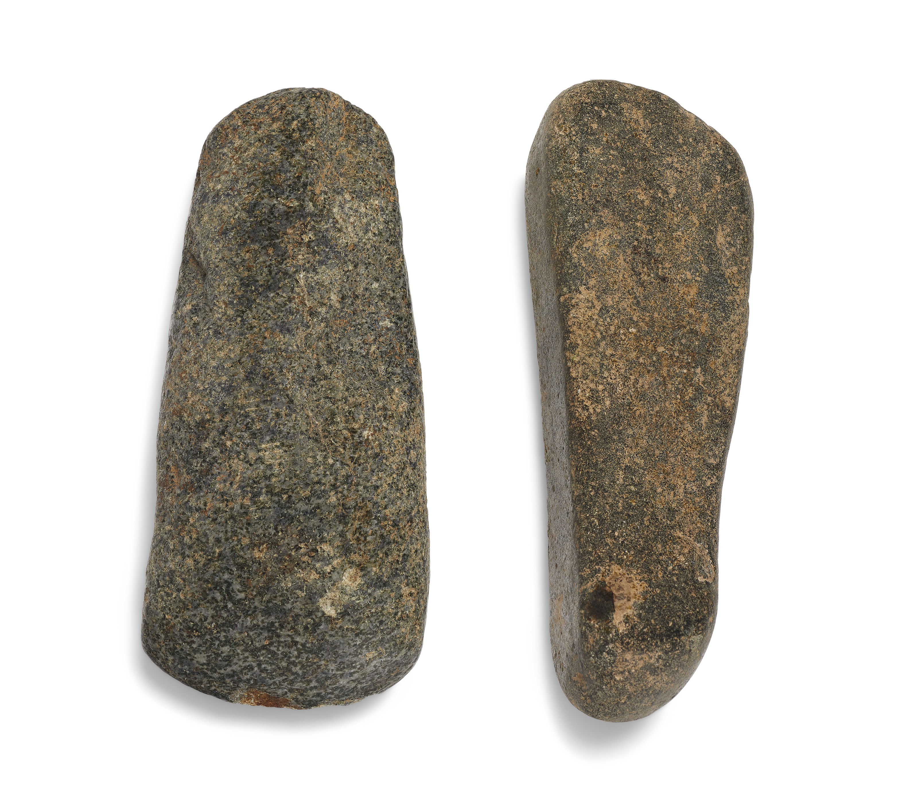 TWO GREY STONE HAND TOOLS, POSSIBLY PALEOLITHIC PERIOD | Christie’s