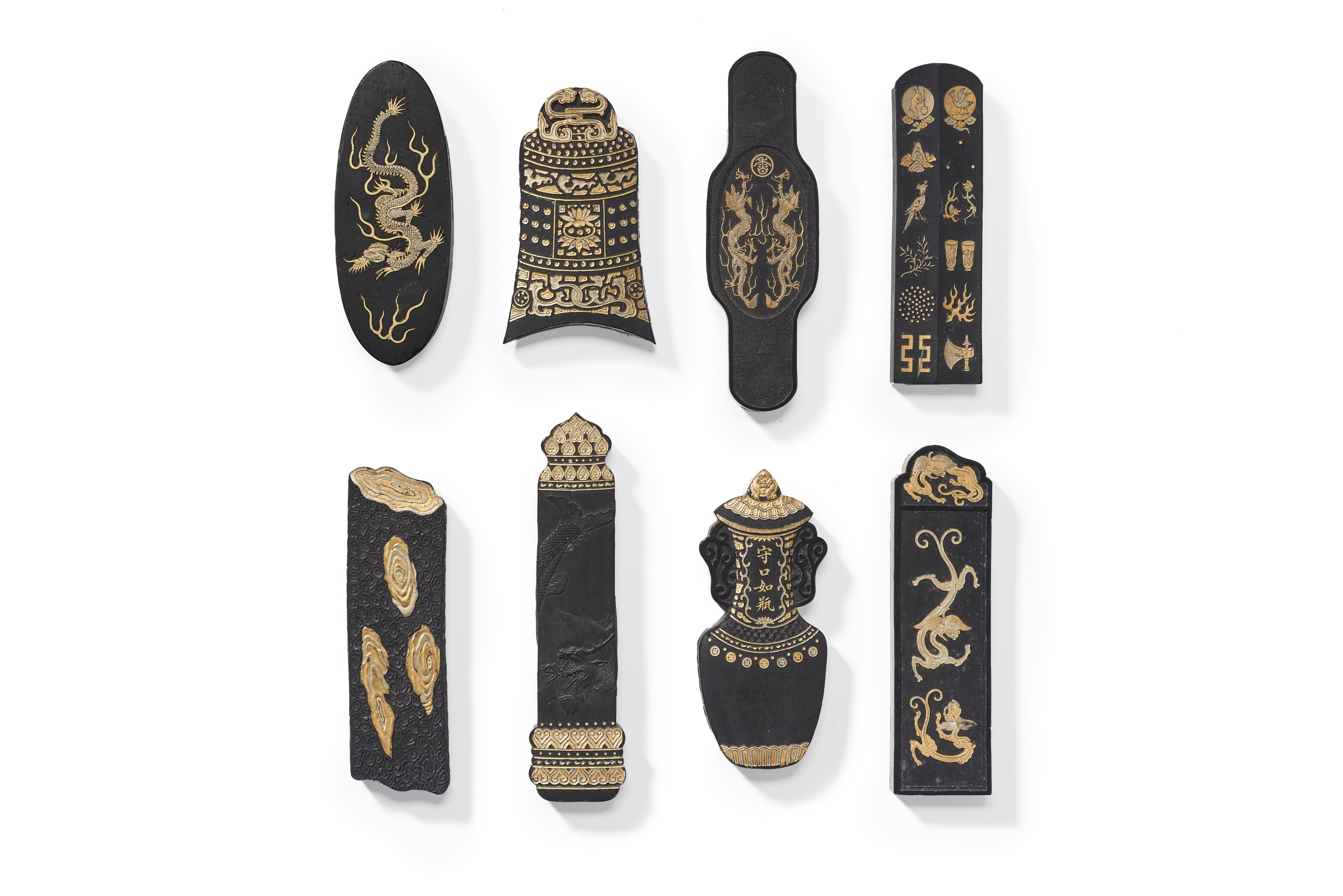 A SET OF EIGHT GILT-DECORATED INK CAKES, | Christie’s