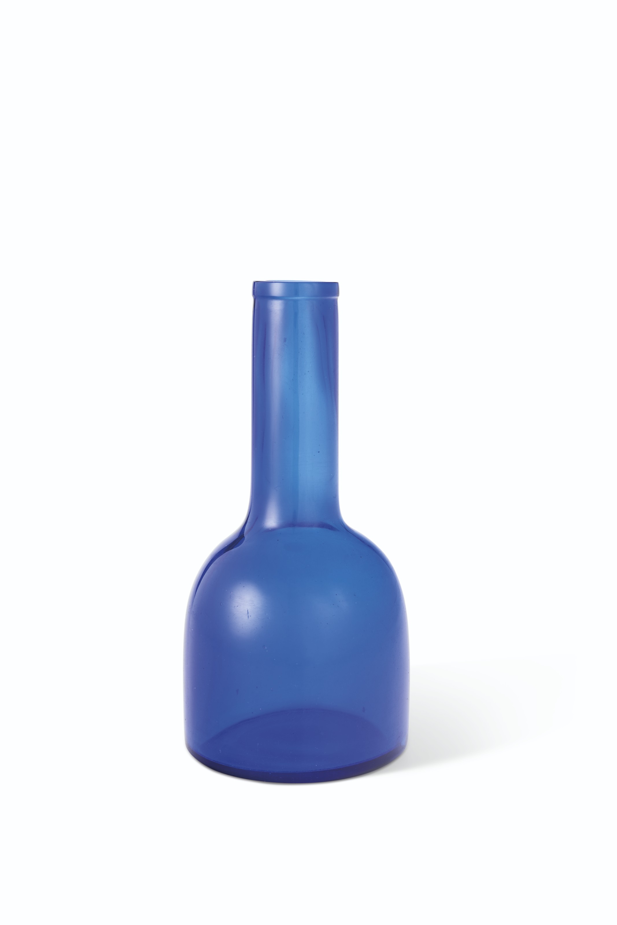 A TRANSLUCENT SAPPHIRE-BLUE GLASS 'MALLET' VASE