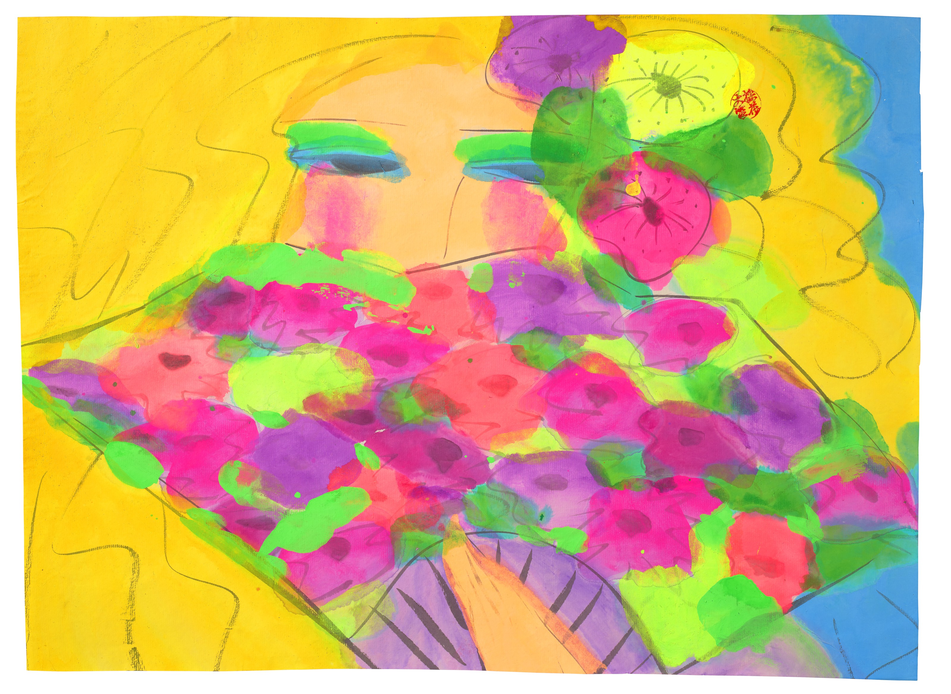 WALASSE TING (DING XIONGQUAN, 1928-2010), Untitled (Lady with Fan ...