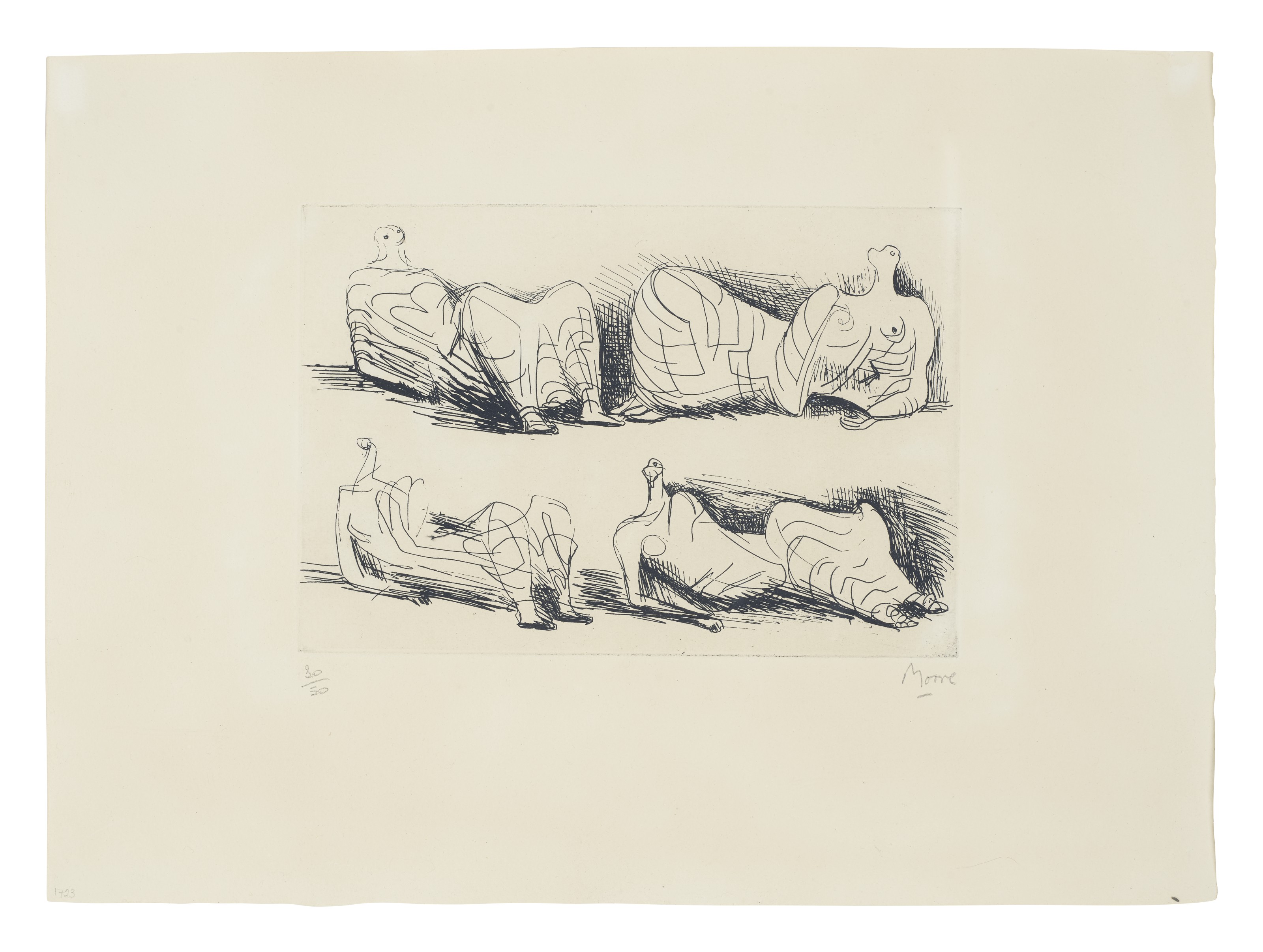 HENRY MOORE (1898-1986), Four Draped Reclining Figures | Christie’s