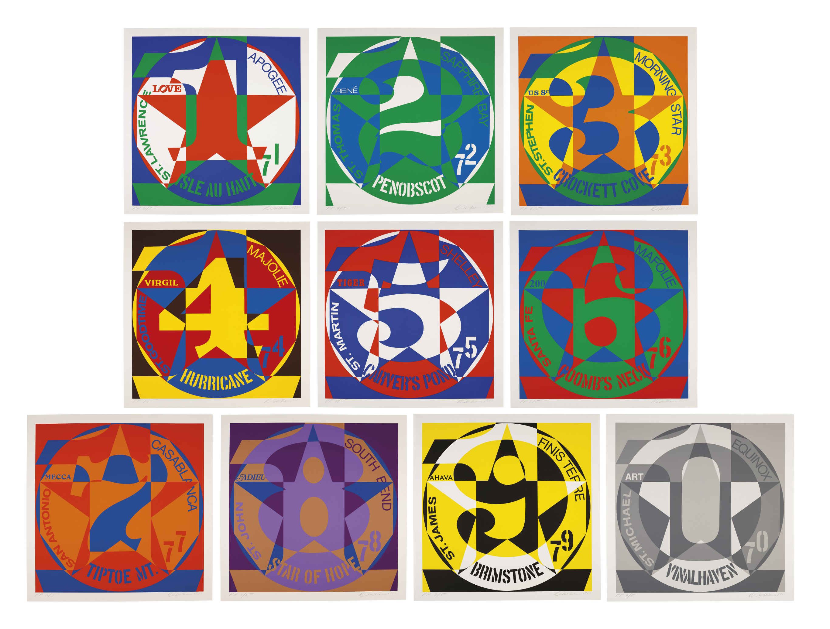 ROBERT INDIANA (1928-2018), Decade: Autoportraits Vinalhaven Suite ...