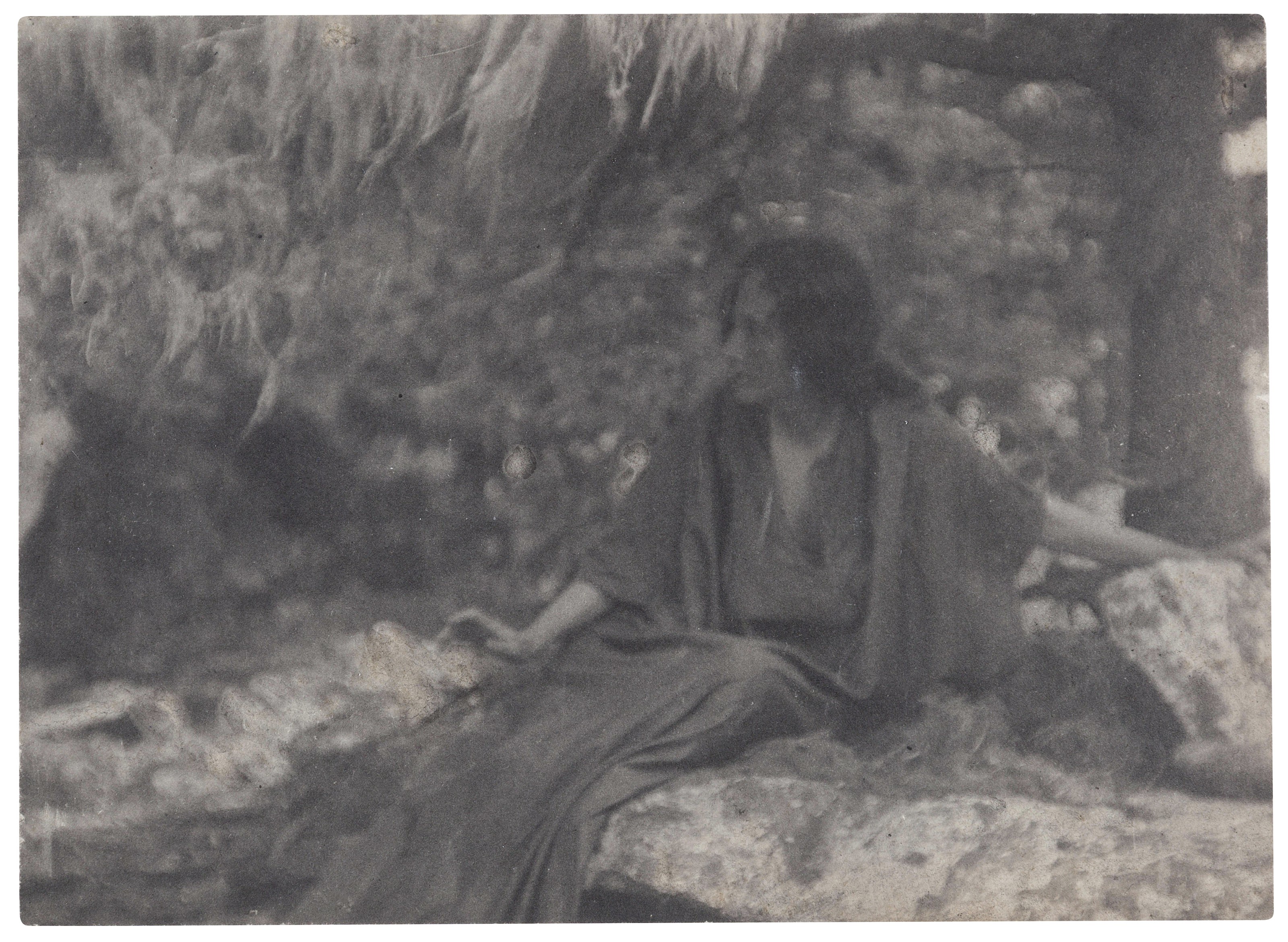 ANNE BRIGMAN (1869–1950), Untitled (Woman sitting on rock), c. 1910 ...
