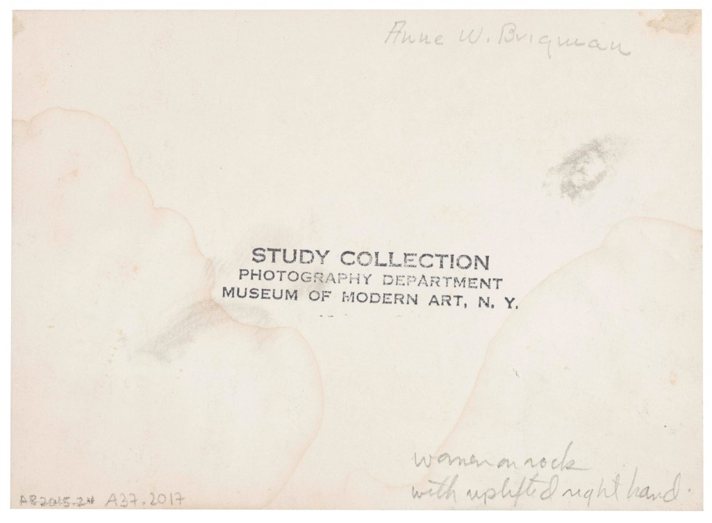 ANNE BRIGMAN (1869–1950), Untitled (Woman sitting on rock), c. 1910 ...