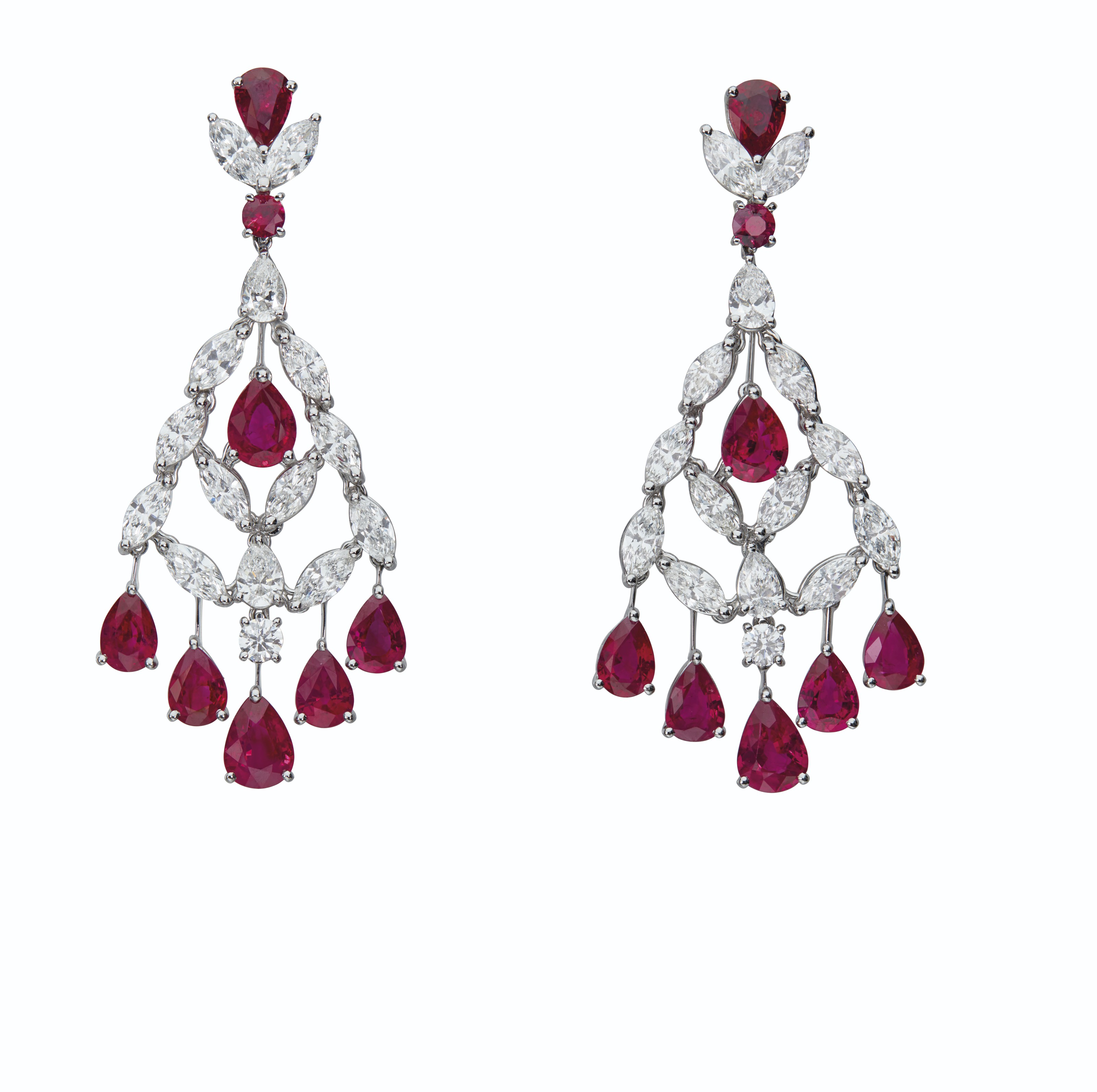 RUBY AND DIAMOND EARRINGS, GRAFF