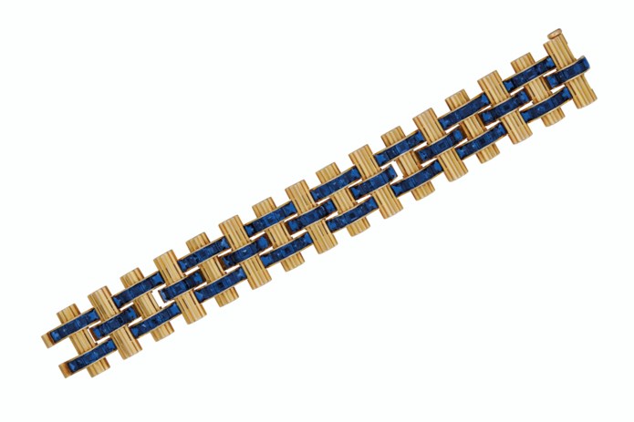 RETRO SAPPHIRE AND GOLD BRACELET, CHARLES HOLL | Christie's