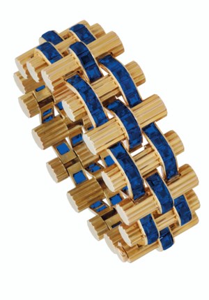 RETRO SAPPHIRE AND GOLD BRACELET, CHARLES HOLL | Christie's