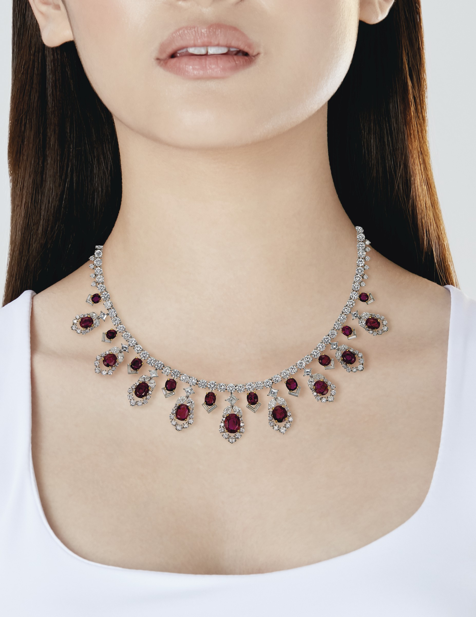 RUBY AND DIAMOND NECKLACE, CARTIER | Christie's