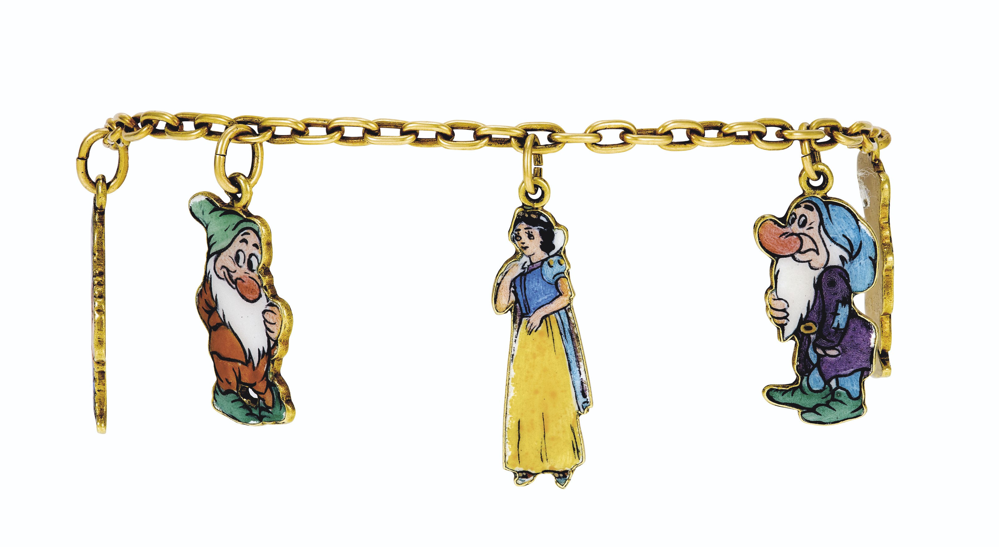 ENAMEL AND GOLD 'SNOW WHITE AND THE SEVEN DWARFS' CHARM BRACELET, CARTIER
