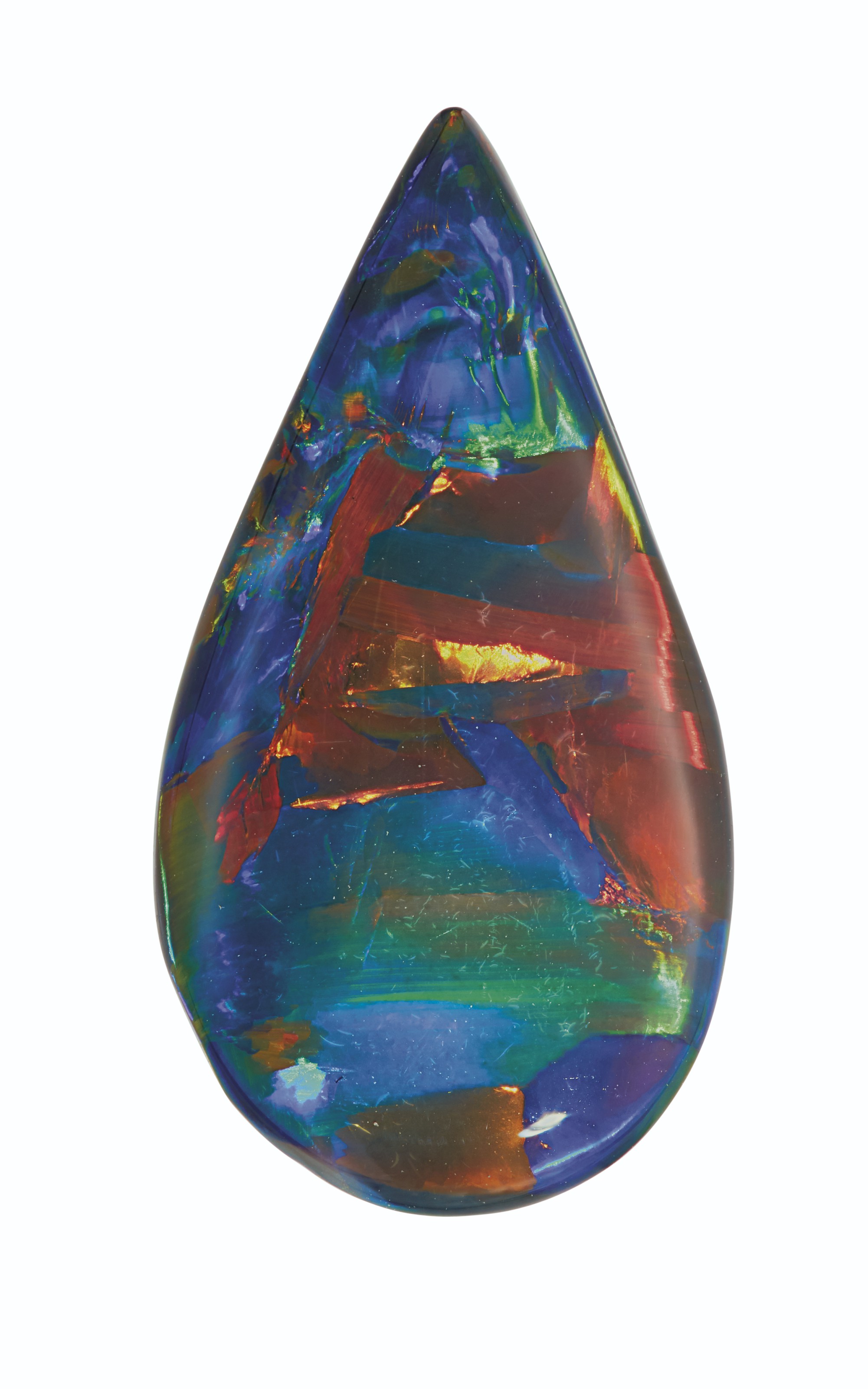 THE 'SYDNEY QUEEN' BLACK OPAL AND DIAMOND BROOCH AND TWO UNMOUNTED ...