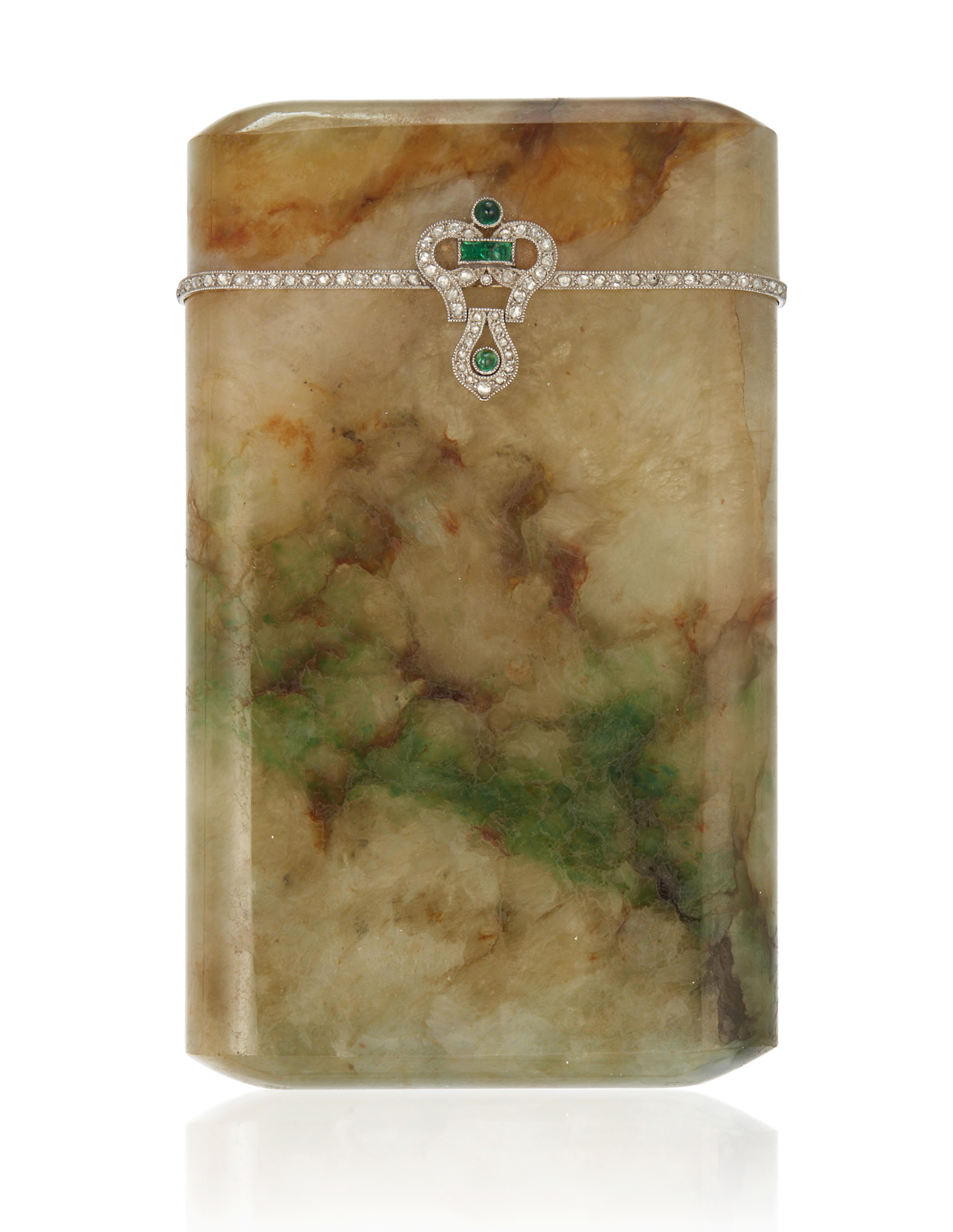 BOUCHERON ART DECO JADE, DIAMOND AND EMERALD CASE, | Christie’s