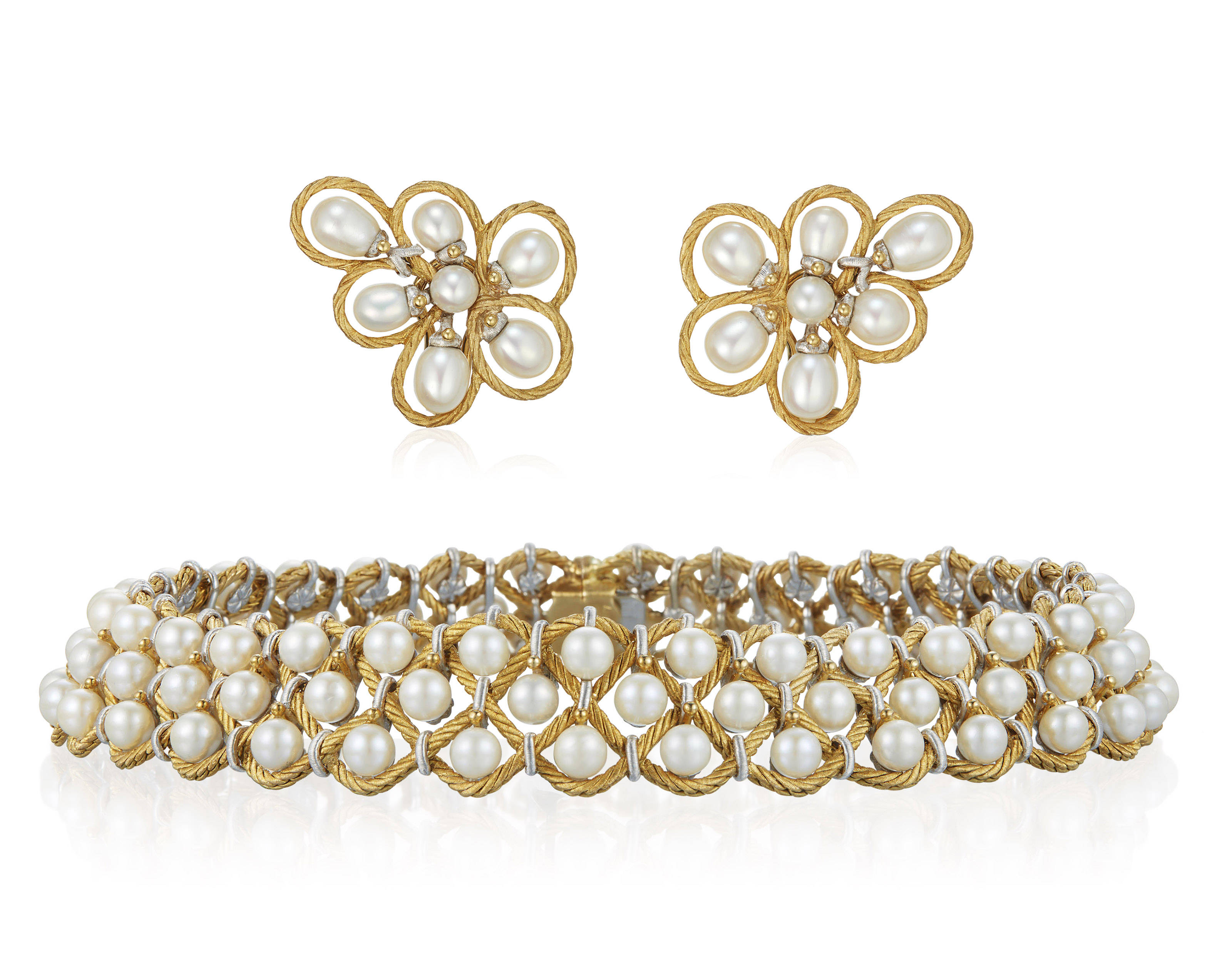 BUCCELLATI CULTURED PEARL NECKLACE AND EARRINGS, | Christie’s