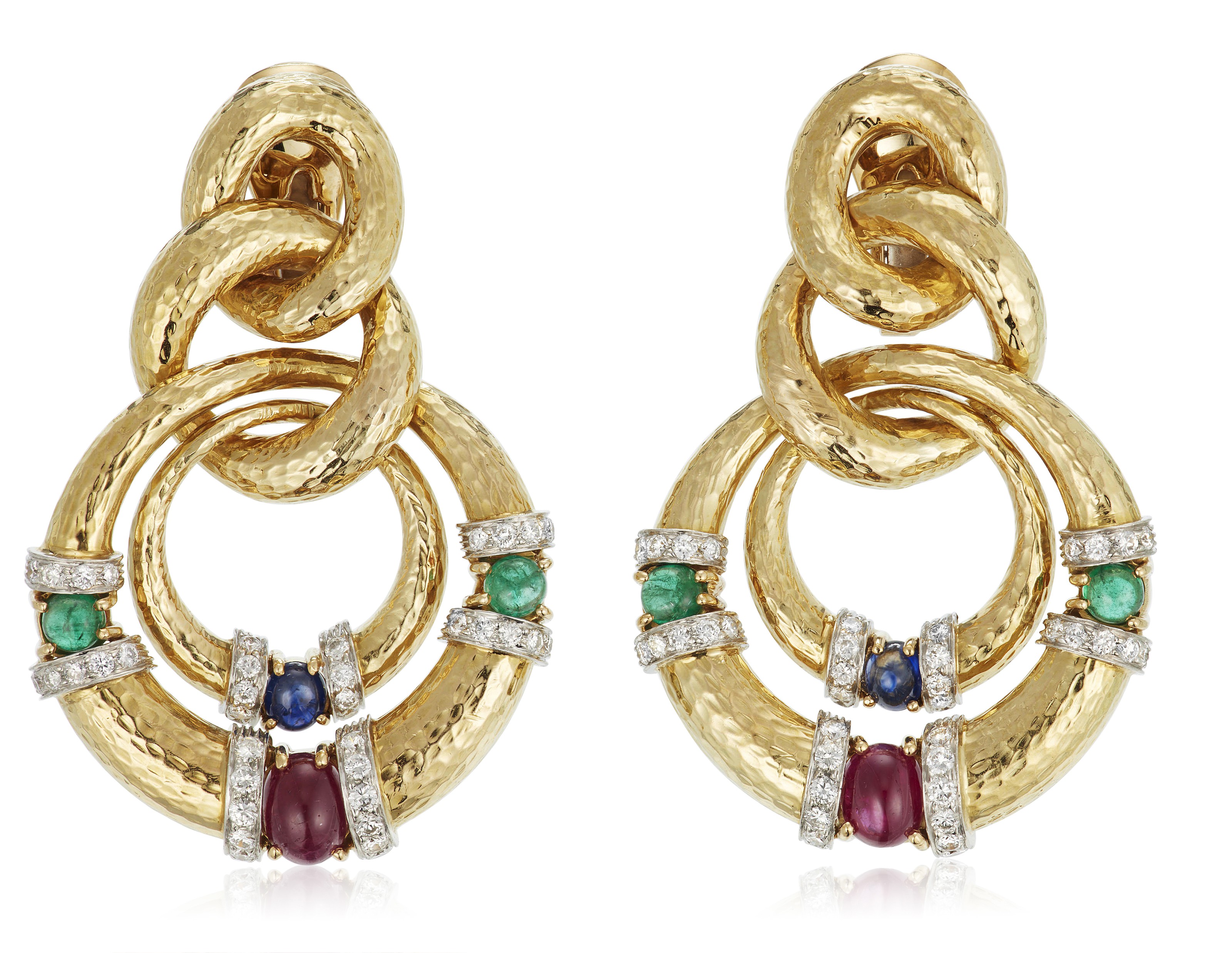 DAVID WEBB DIAMOND AND MULTI-GEM EARRINGS, | Christie’s
