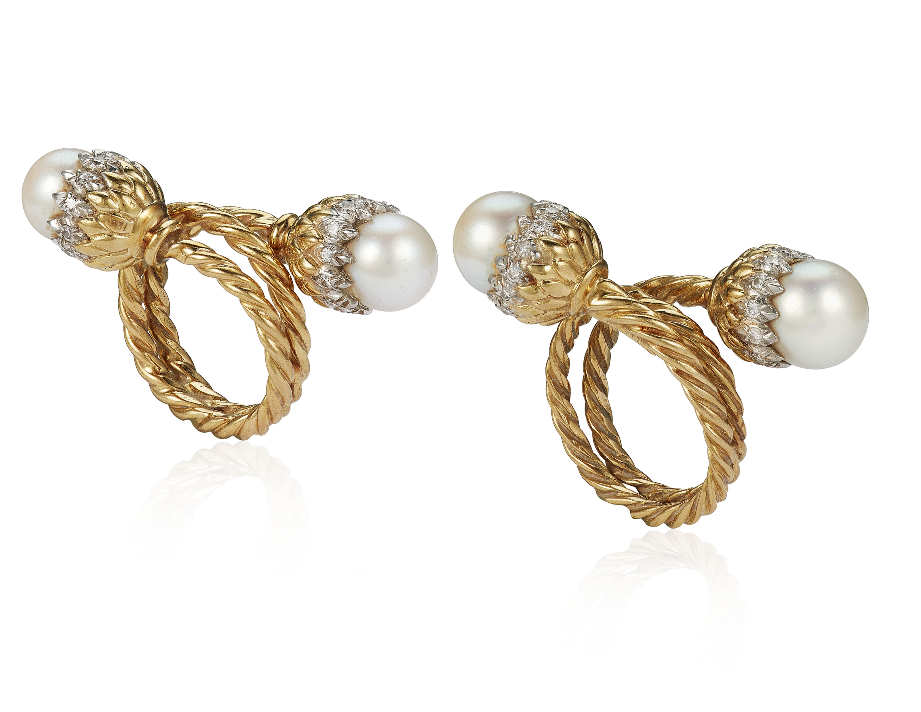 TIFFANY & CO. SCHLUMBERGER CULTURED PEARL AND DIAMOND 'ACORN' RING ...